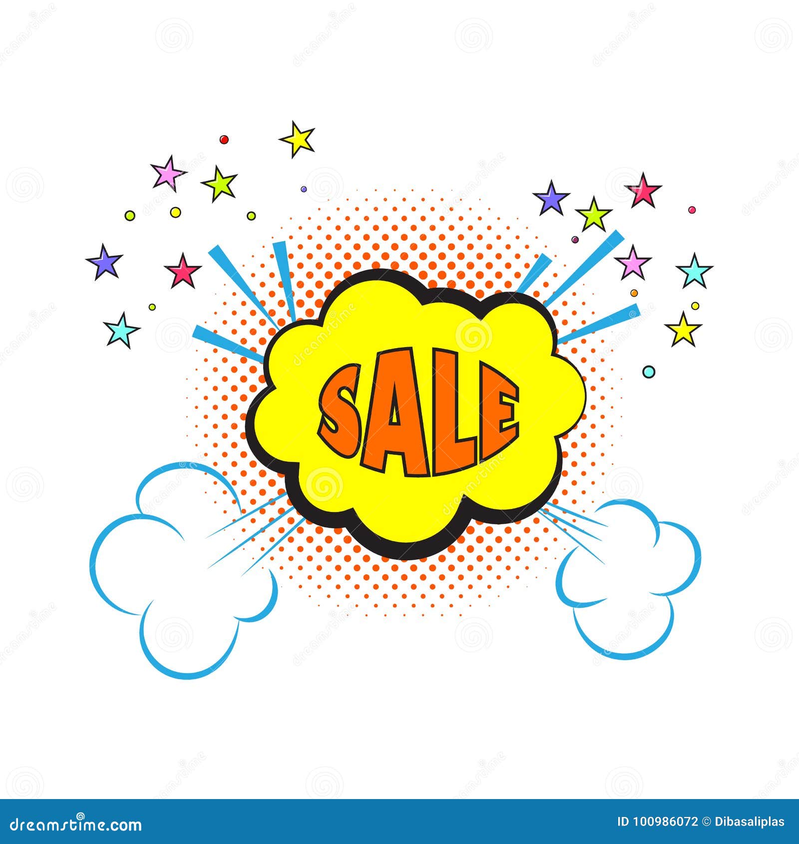 Comic Sale Explosion Pop Art Style. Stock Vector - Illustration of ...