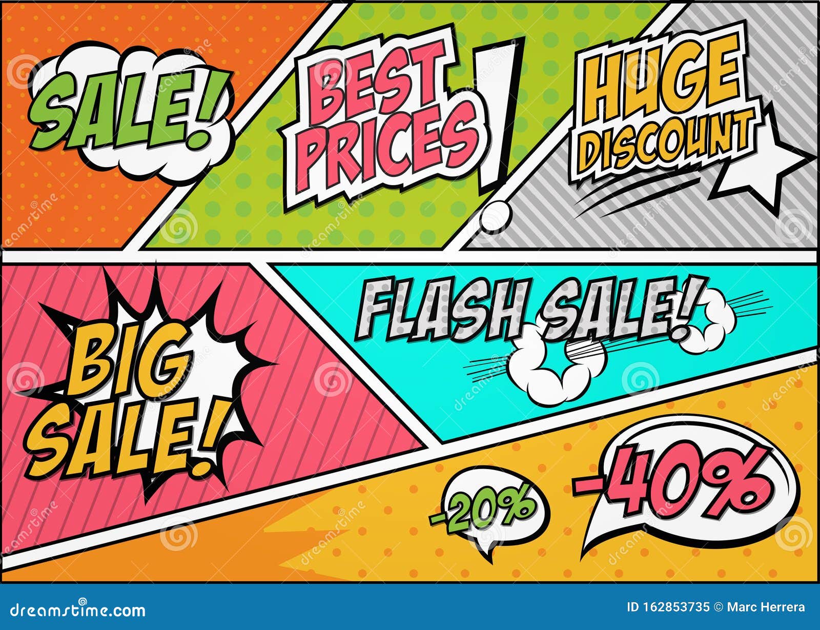Comic Sales Price Design Vector Stock Illustration - Illustration of ...