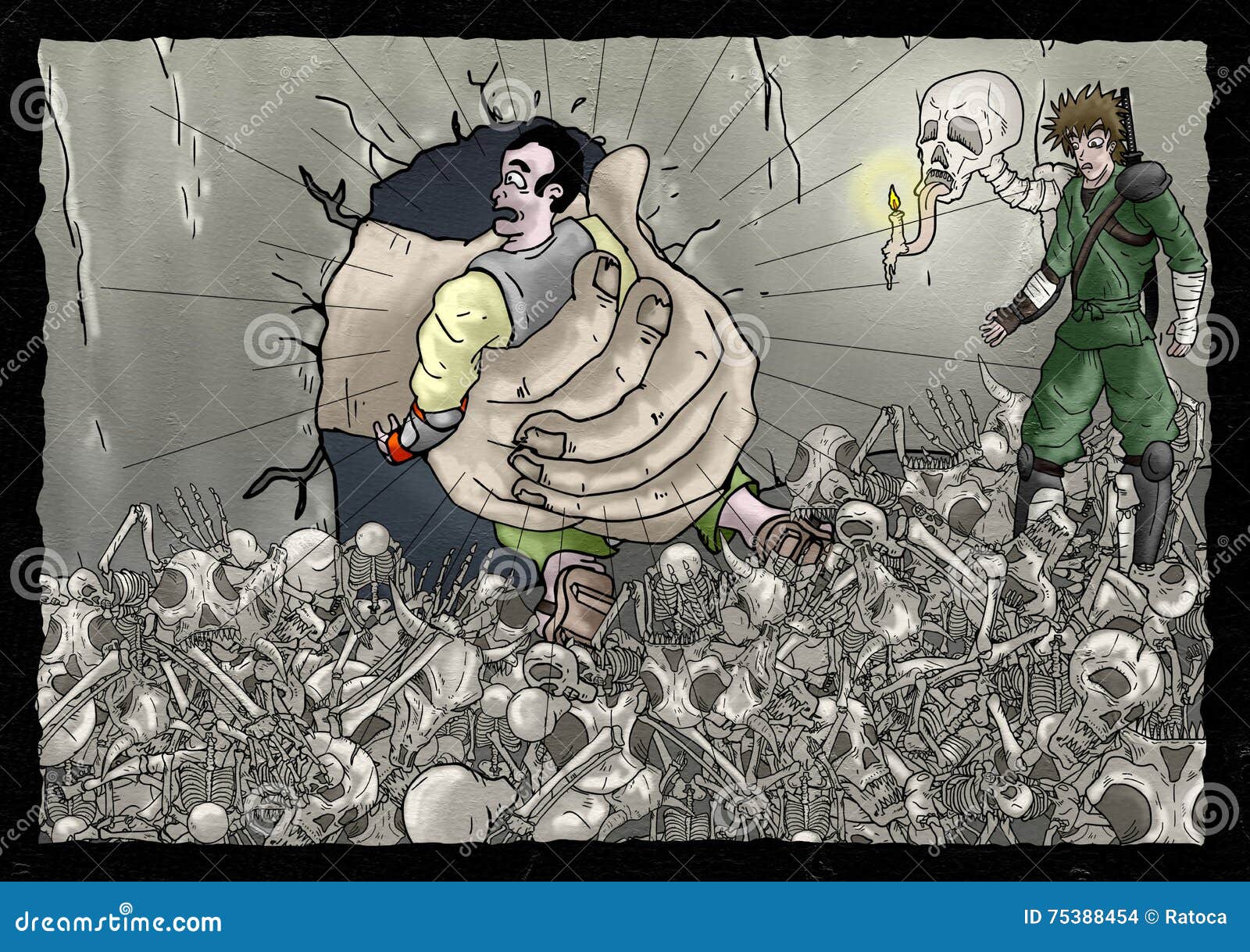 Comic scene stock illustration. Illustration of page - 75388454