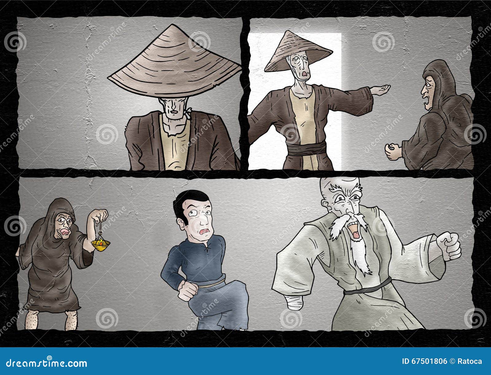 Comic Scene Hand Illustration Stock Illustration - Illustration of ...