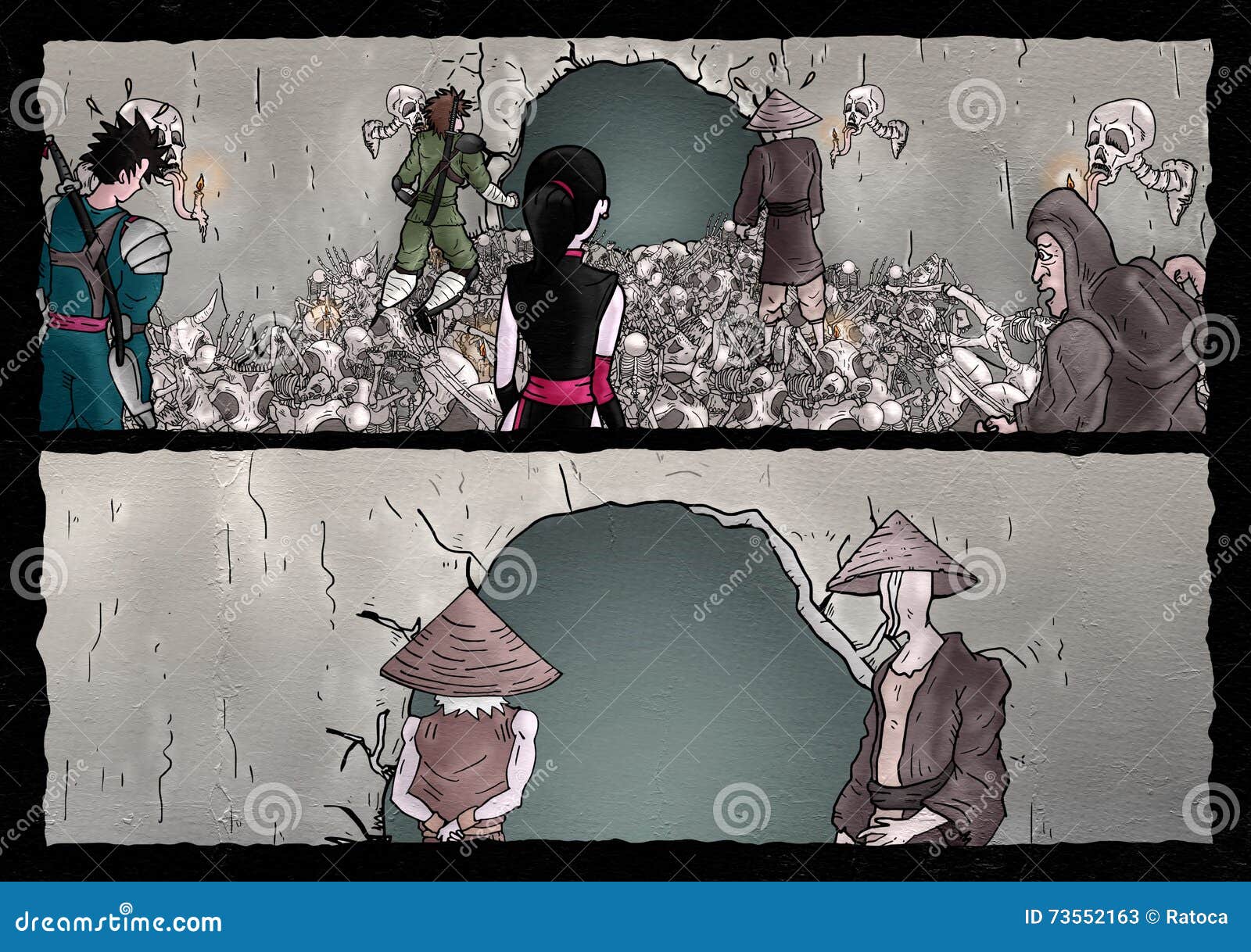 Comic scene stock illustration. Illustration of doll - 73552163