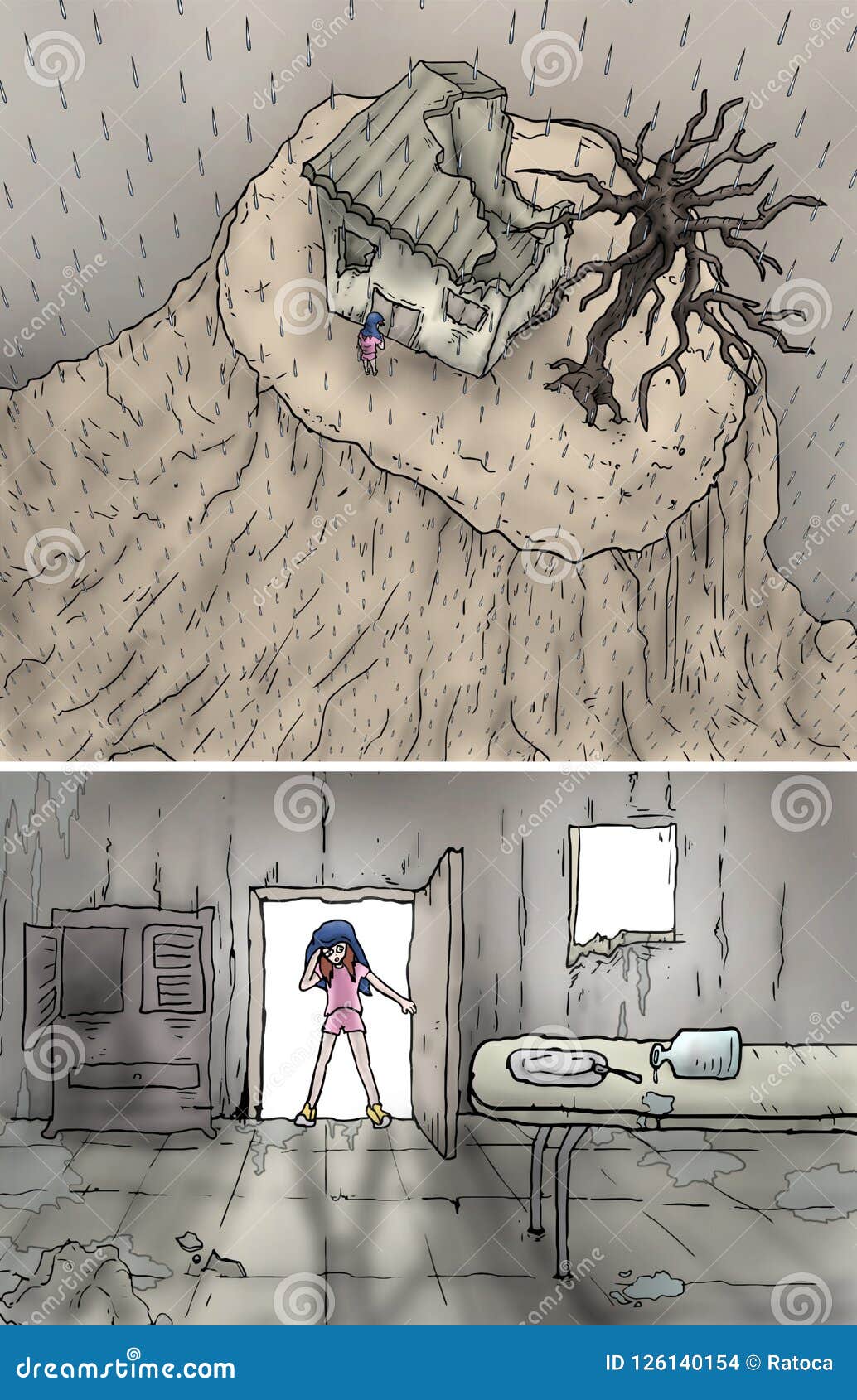 Comic scene illustration stock illustration. Illustration of adventure ...