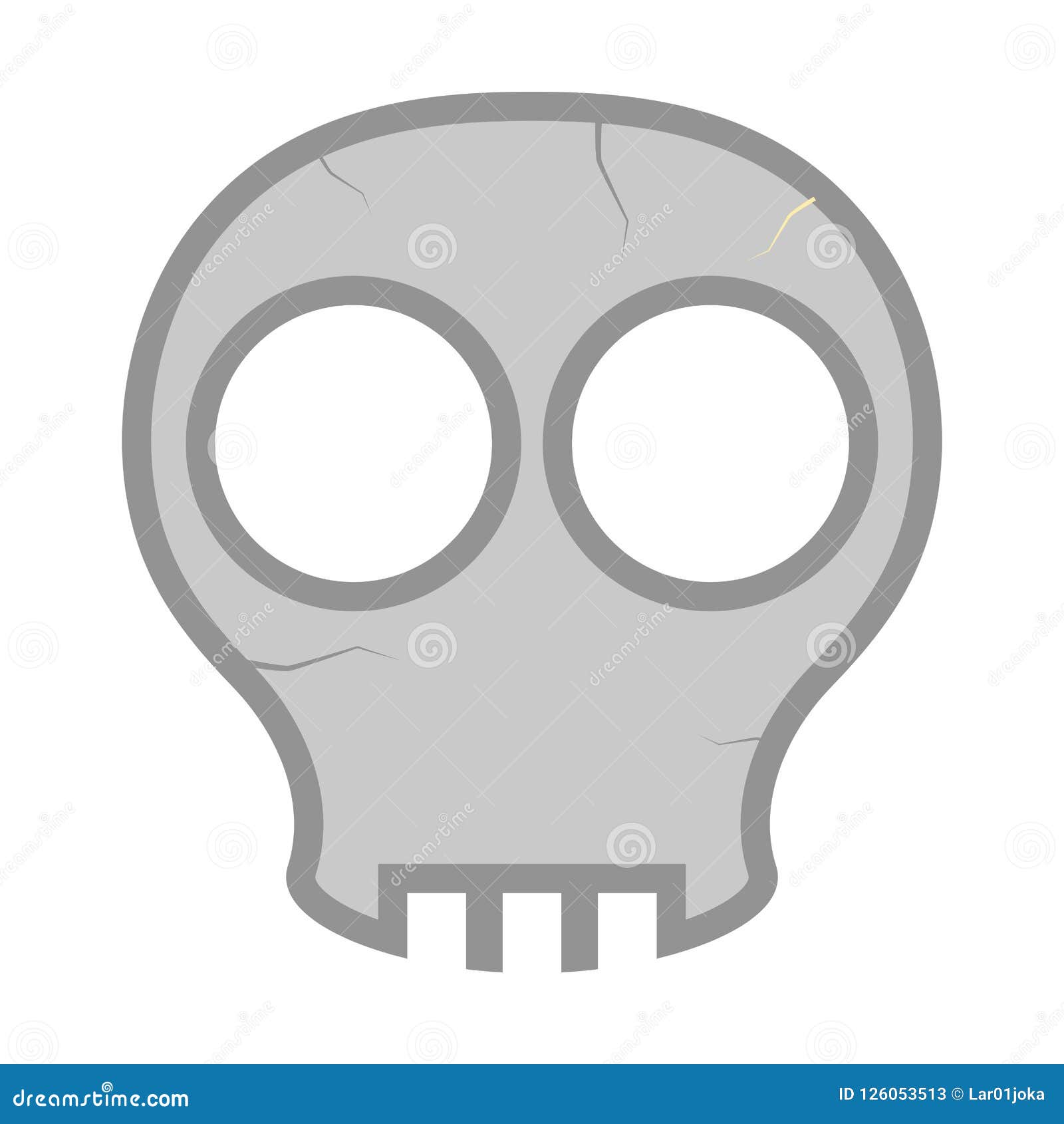 Comic skull head icon stock vector. Illustration of symbol - 126053513