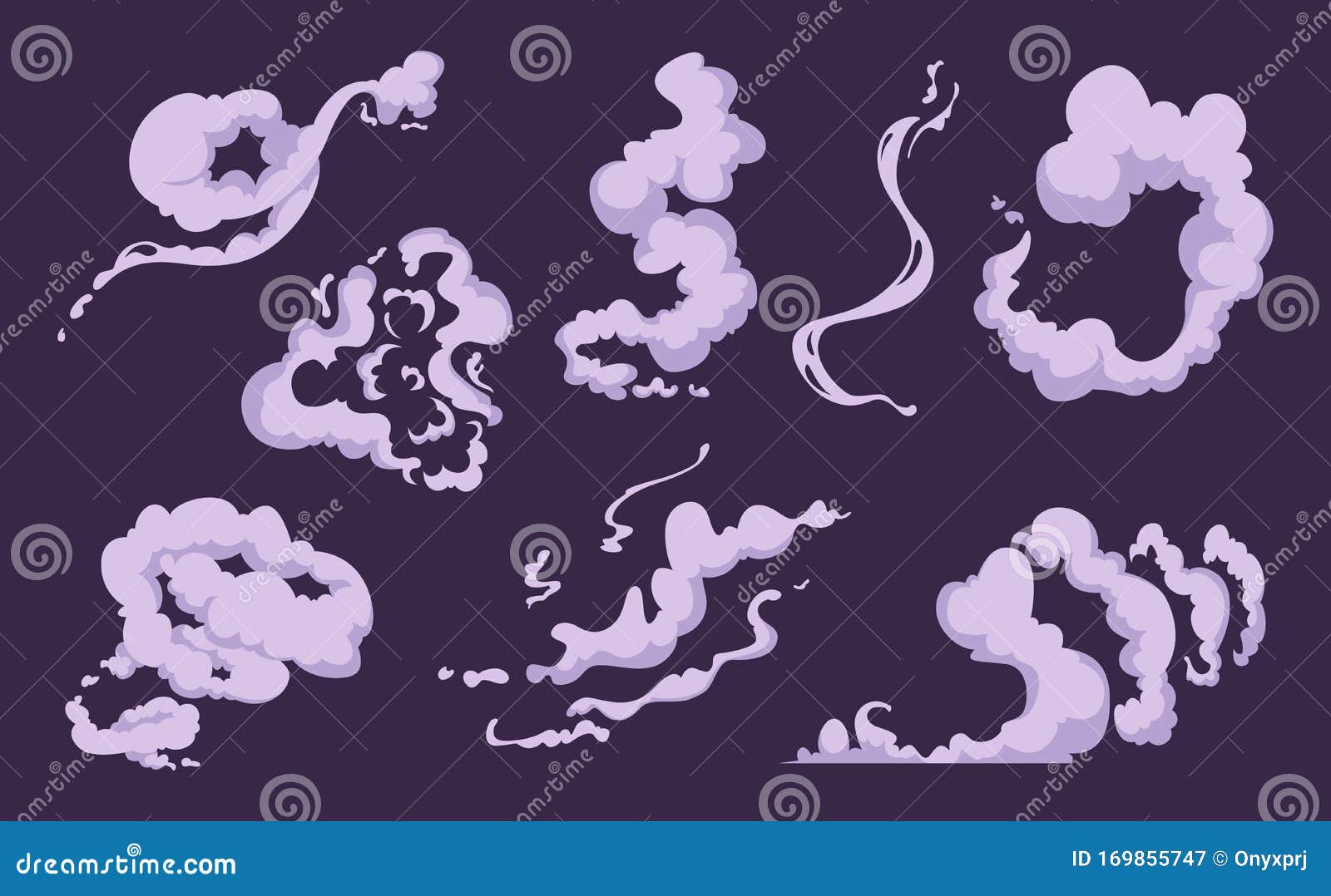 Cartoon Bad Smell Stench Green Clouds Vector Set Isolated ...