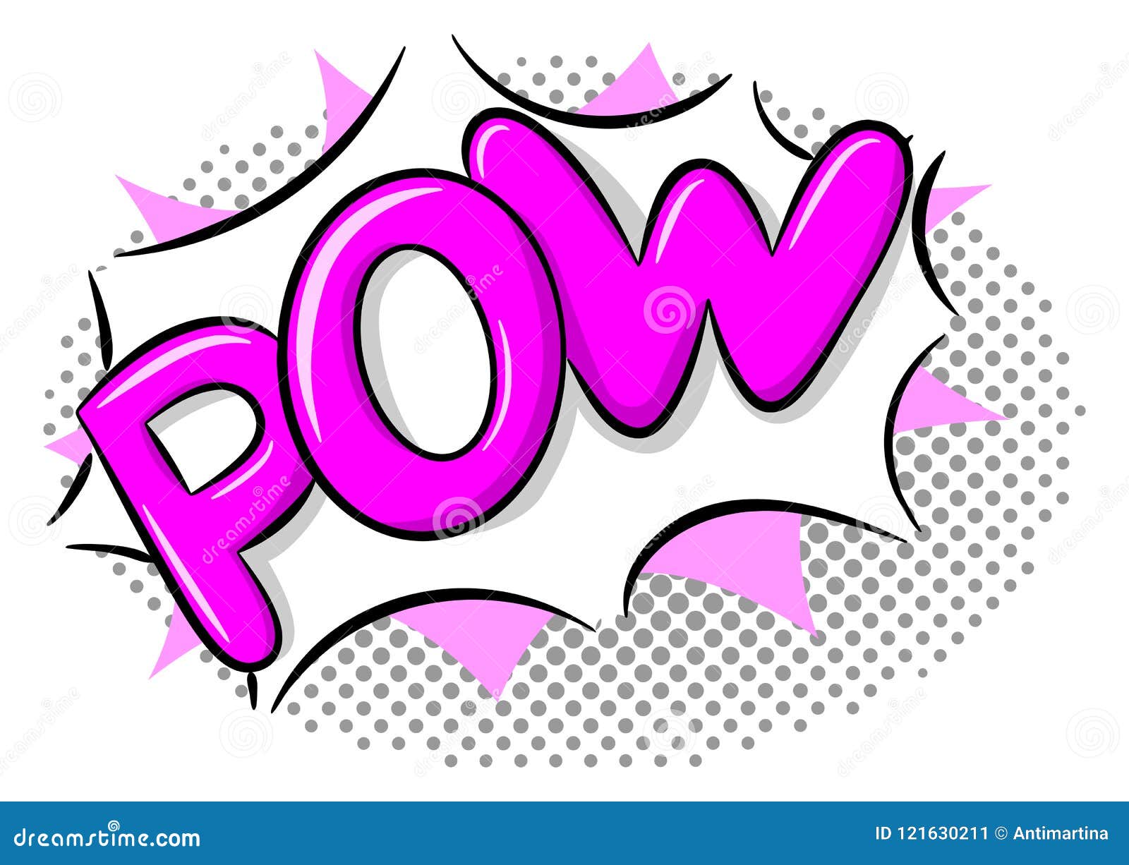 Comic sound effect pow stock vector. Illustration of halftone - 121630211
