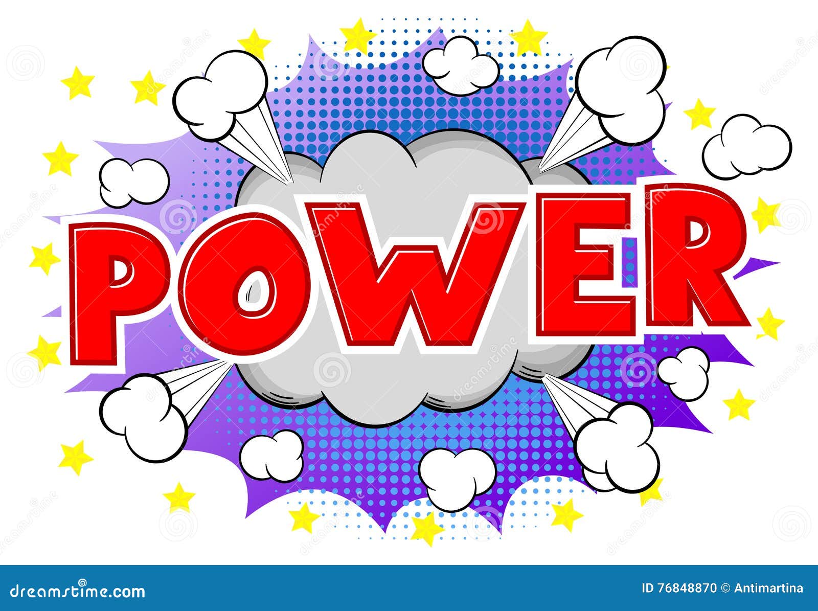Comic sound effect power stock vector. Illustration of outbreak - 76848870