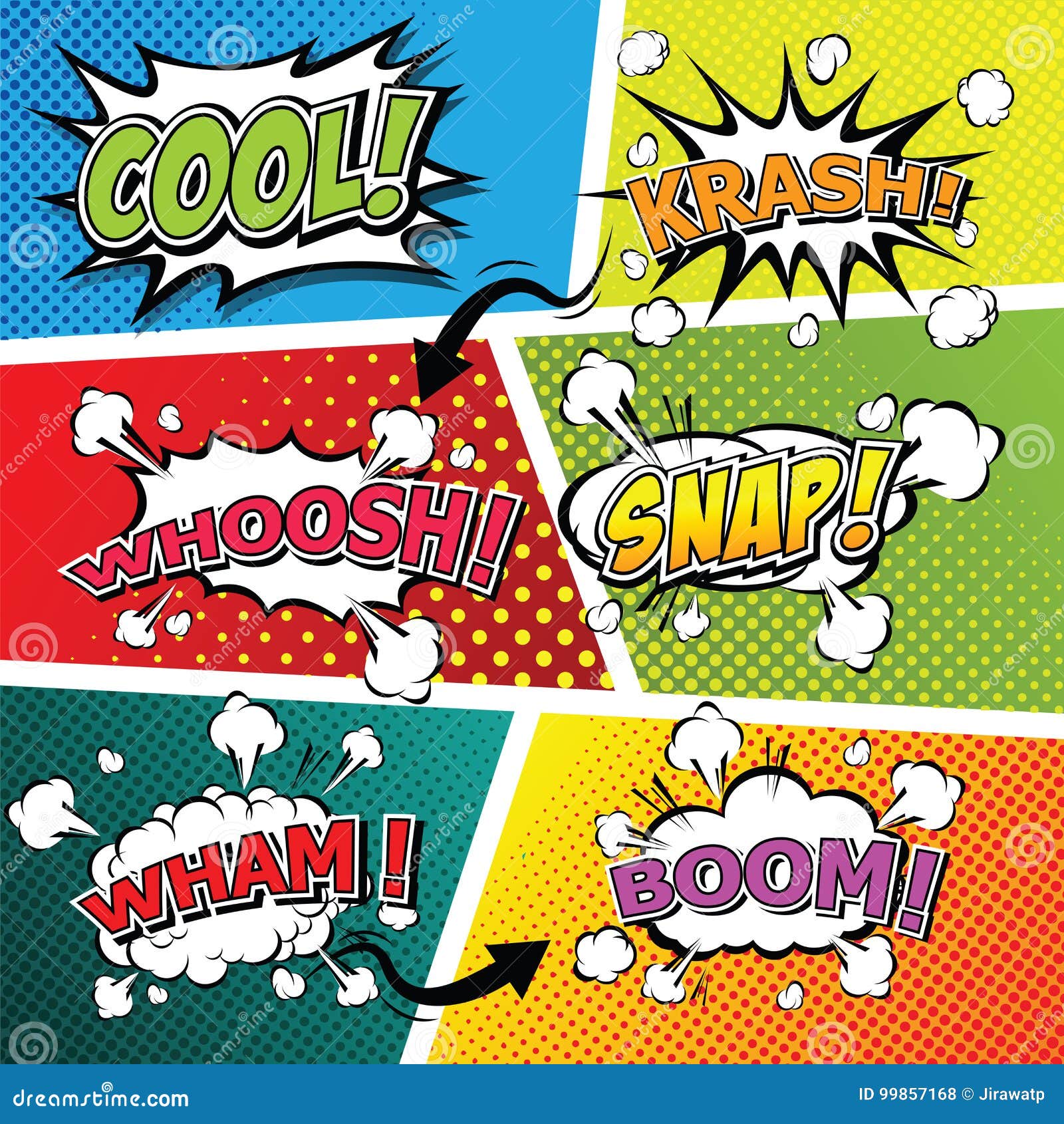 Comic Sound Effect Speech Bubble Pop Art. Stock Vector - Illustration ...