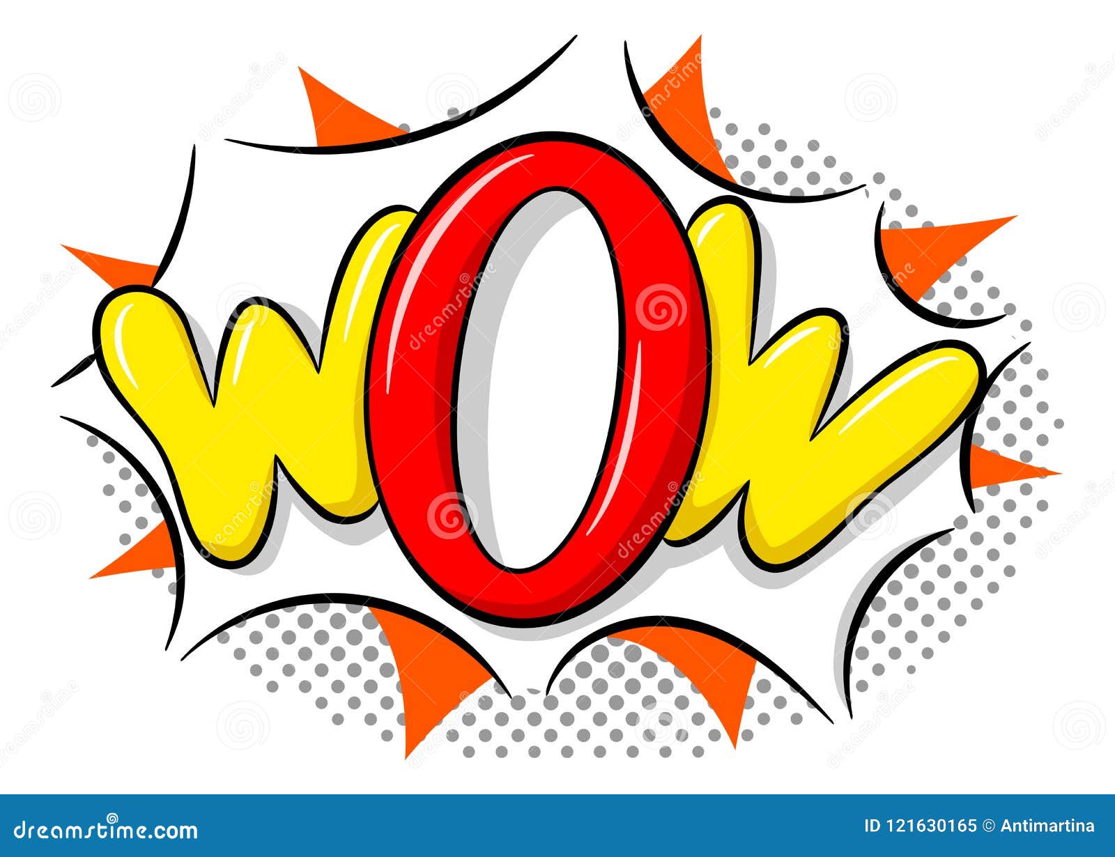 Comic sound effect wow stock vector. Illustration of graphic - 121630165