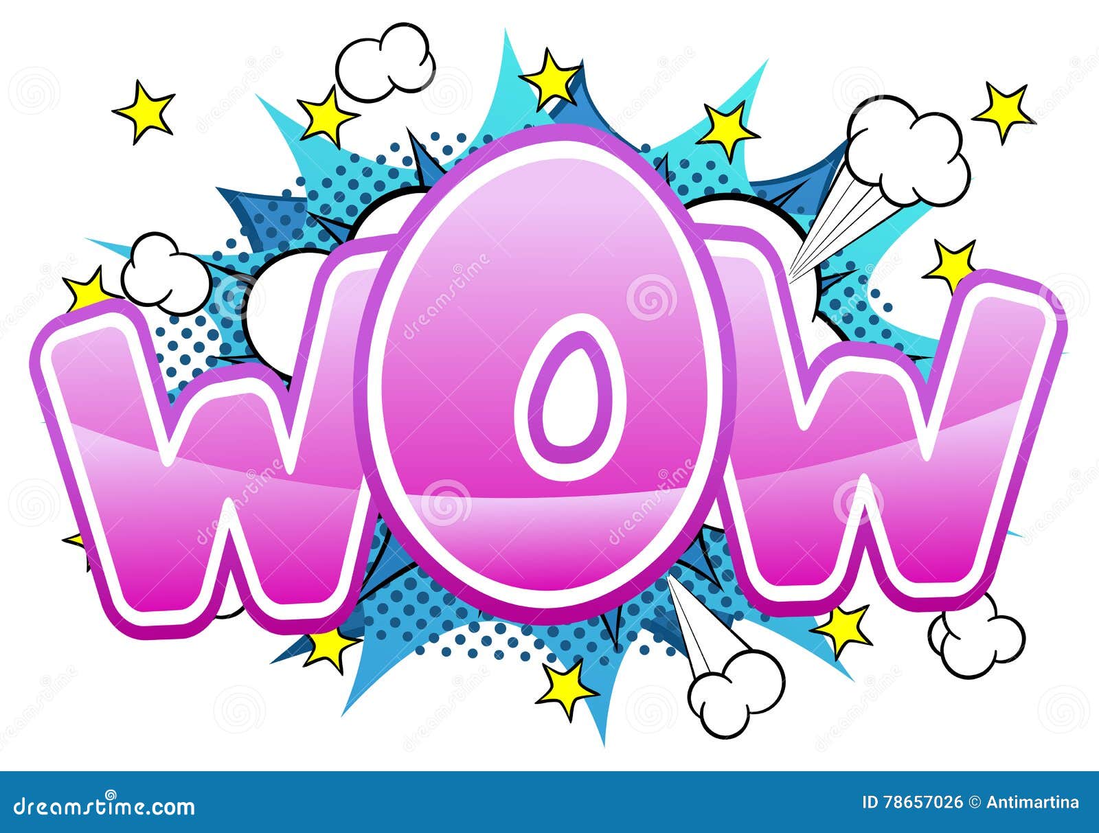 Comic sound effect wow stock vector. Illustration of bubble - 78657026