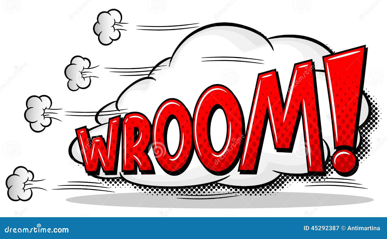Comic sound effect wroom stock vector. Illustration of outburst - 45292387