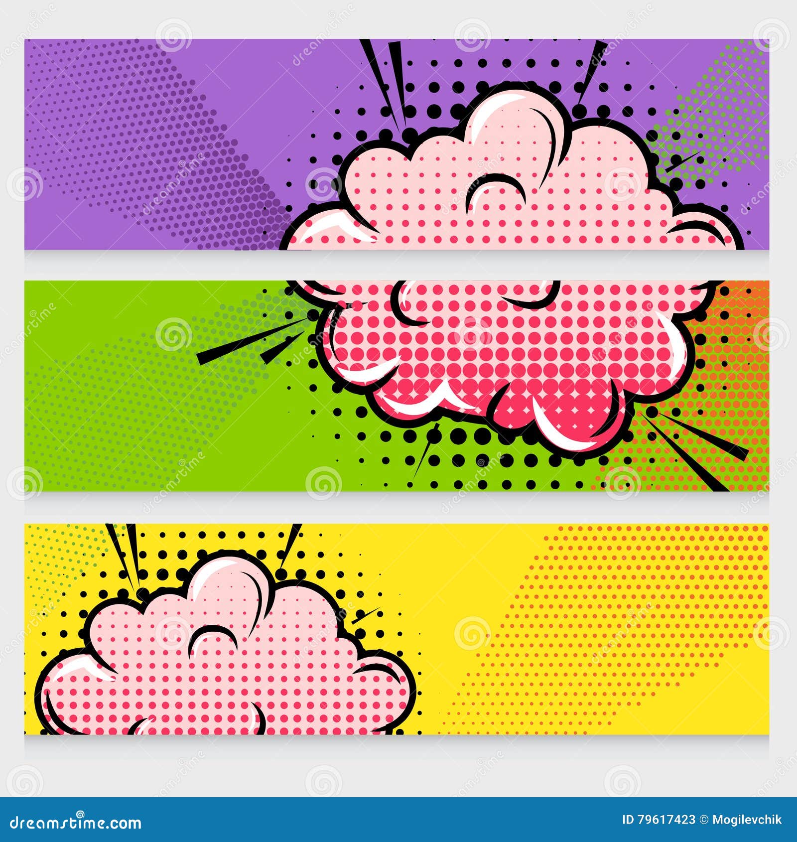 Comic Sound Effects Banners Set Stock Vector - Illustration of ...