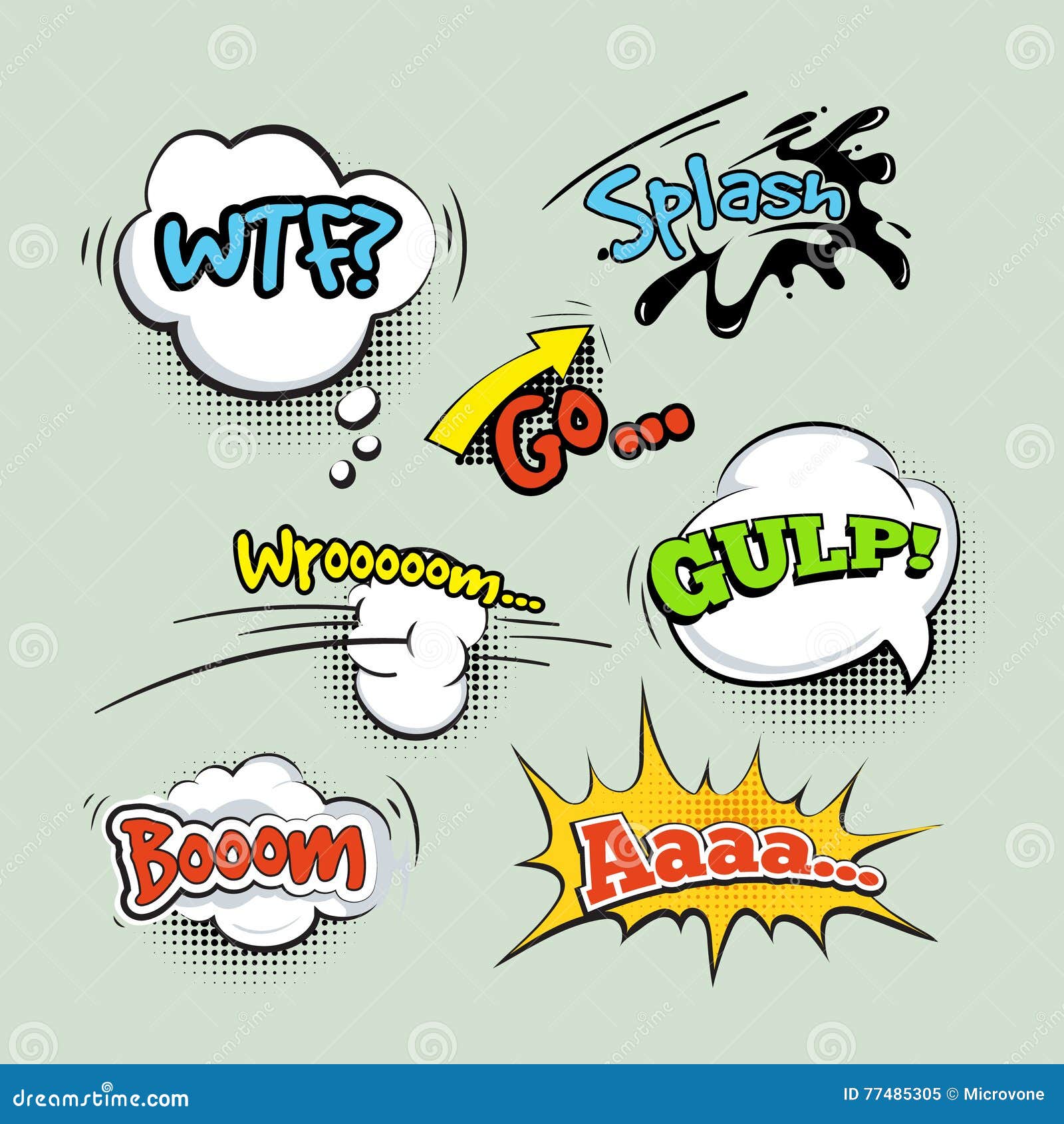 Comic Sound Effects Cartoon Vector Set Stock Vector - Illustration of ...