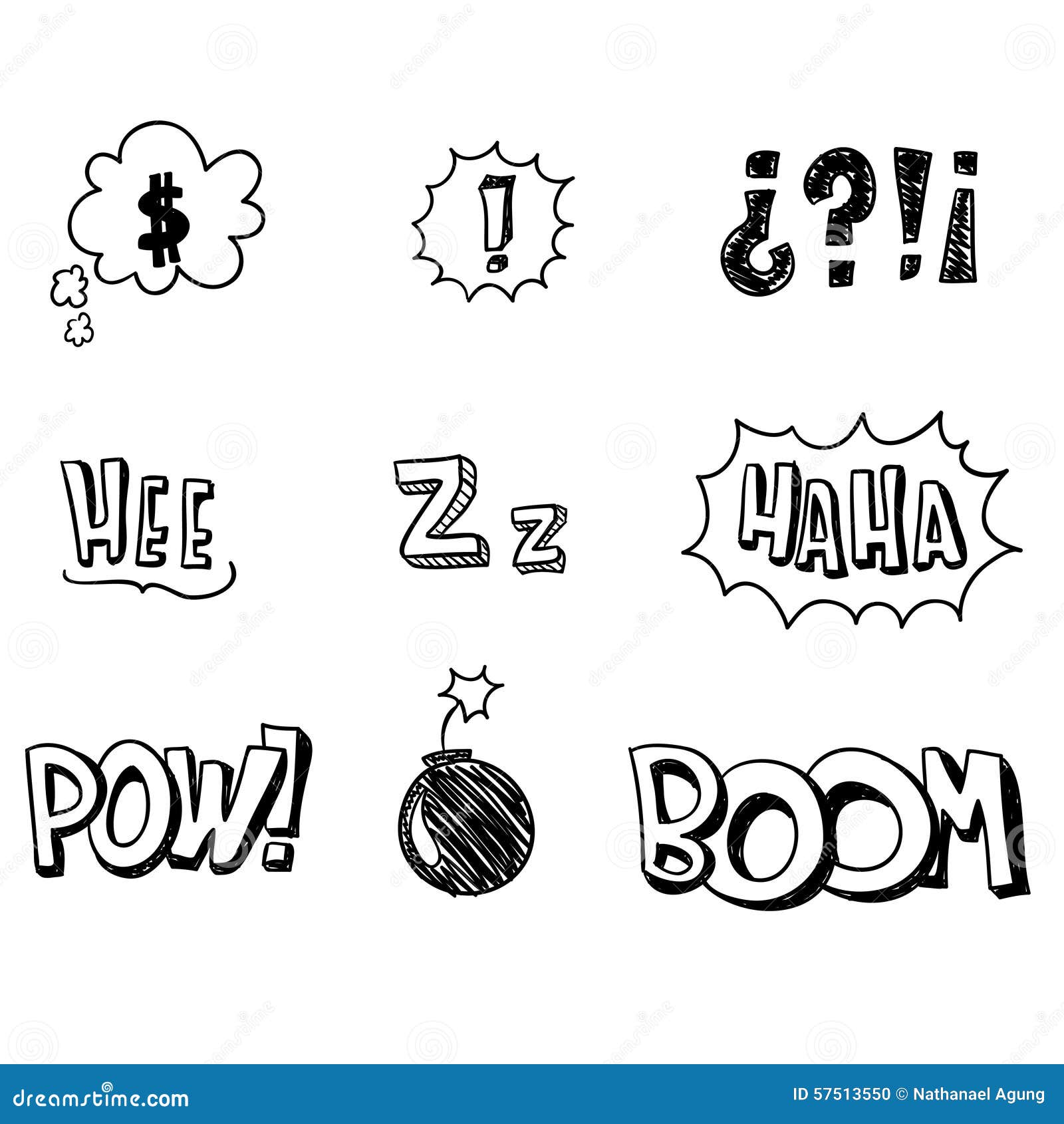 Comic Sound Effects Collection Stock Vector - Illustration of shouting ...