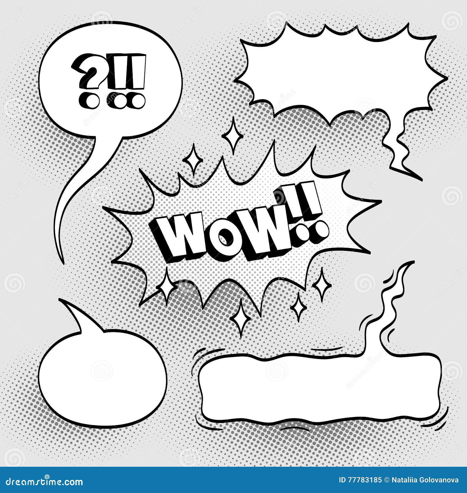 Comic sound effects. stock vector. Illustration of sketch - 77783185