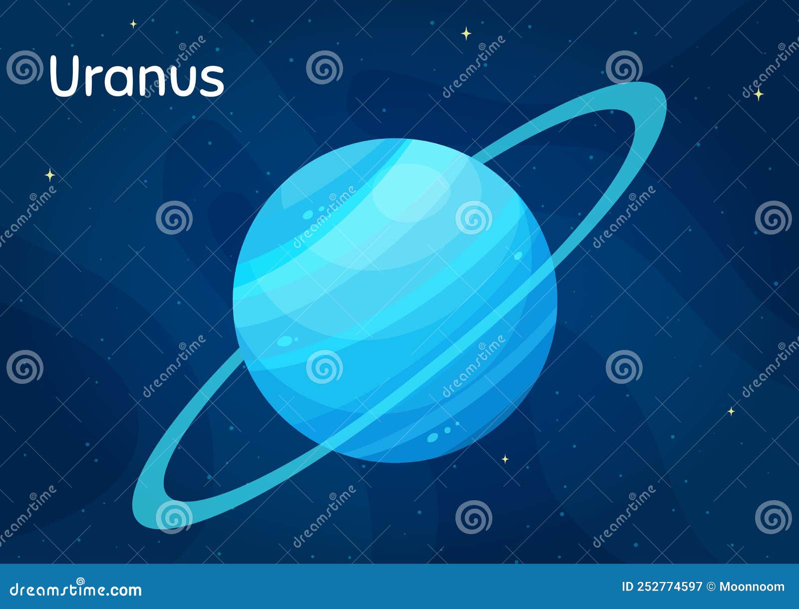 Comic Space Planet Uranus Vector Illustration. Stock Vector ...