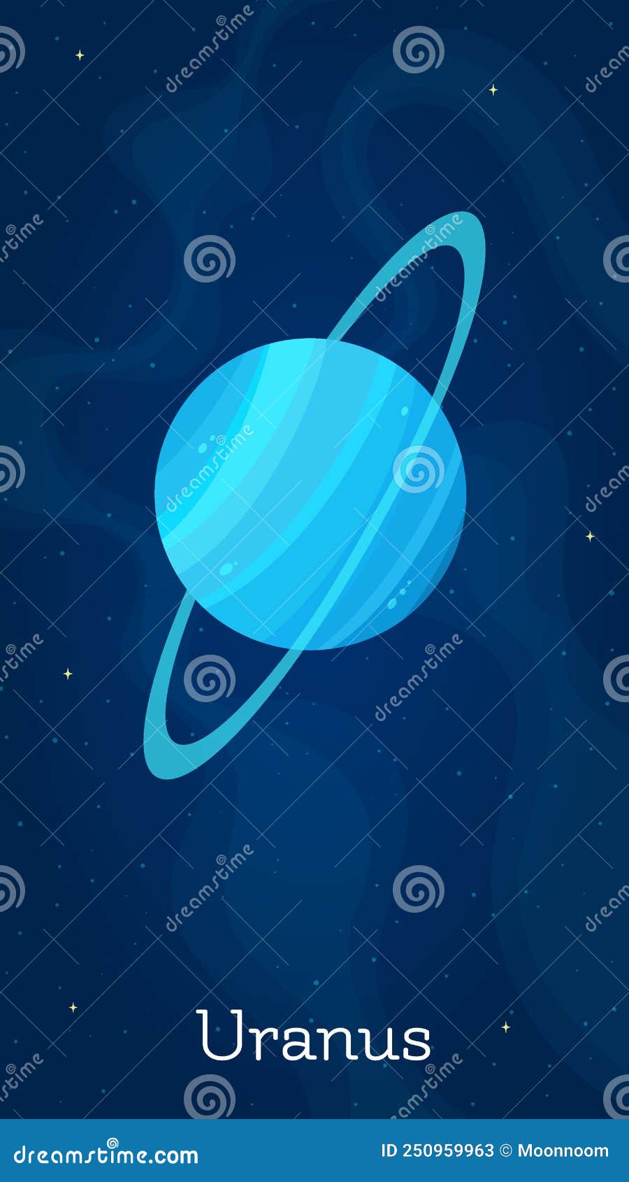 Uranus Vector Illustration, With Star And Blue Background ...