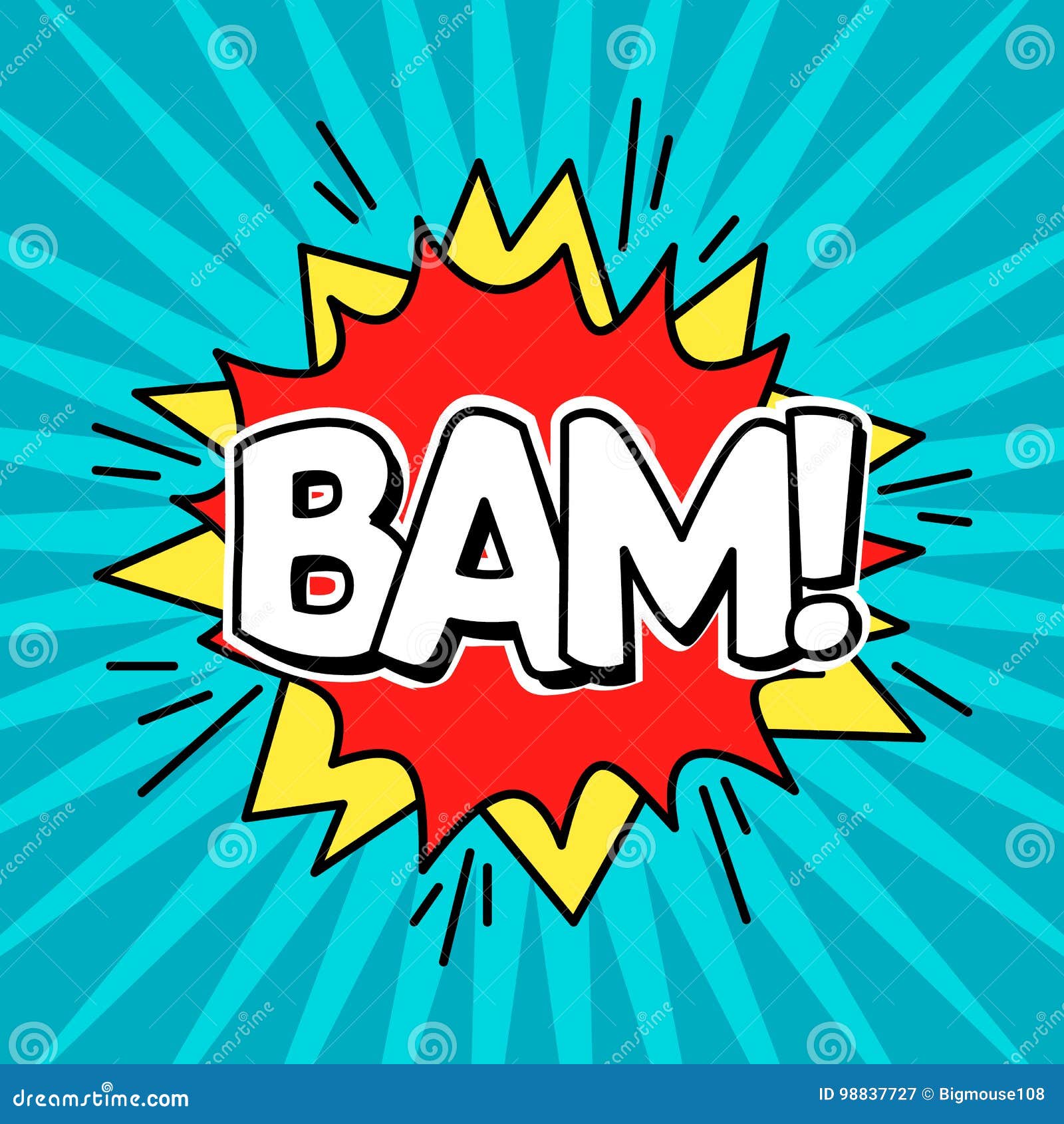 Comic Speach Bubble Effect Bam. Vector Stock Vector - Illustration of ...