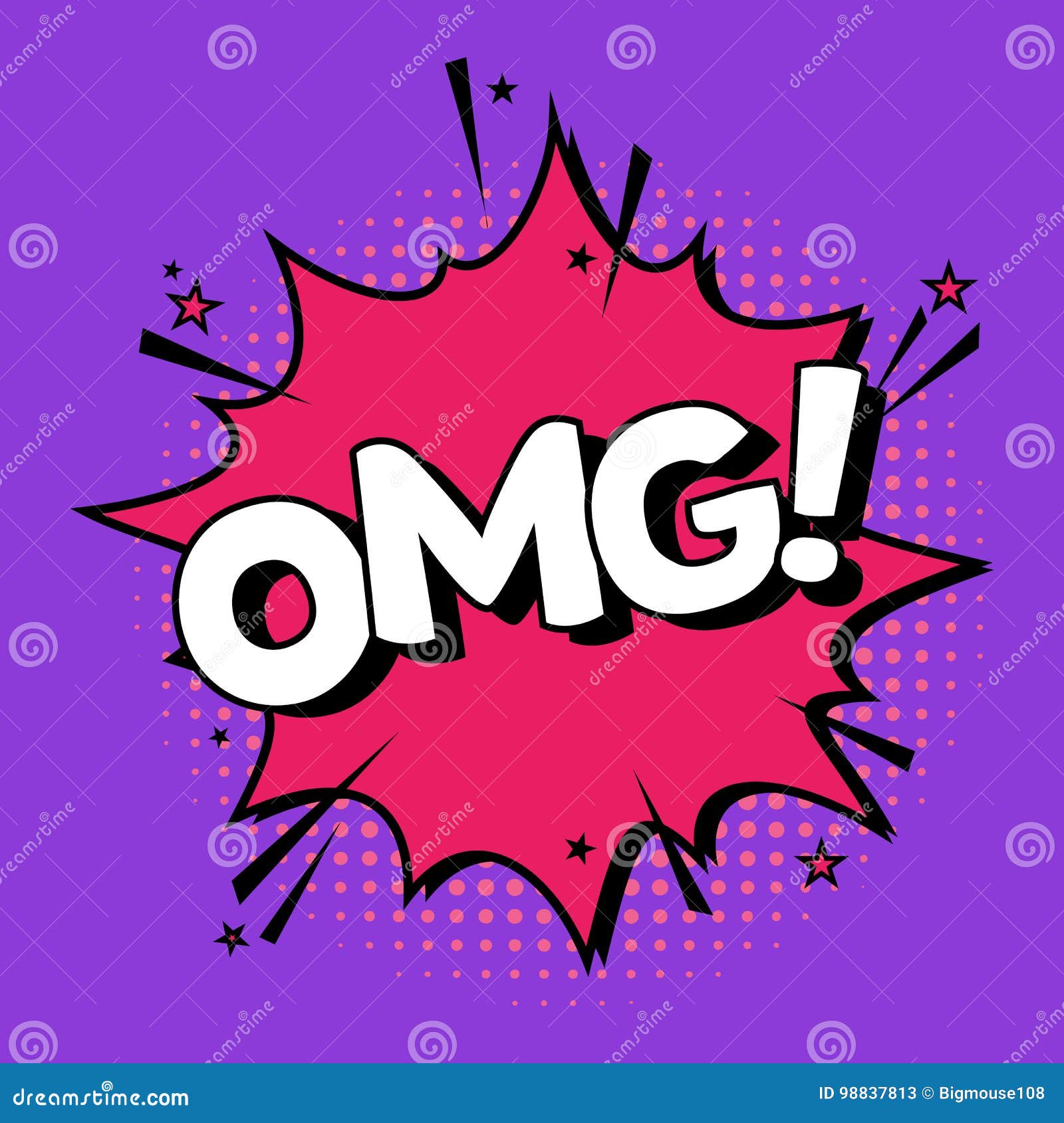 Comic Speach Bubble Effect Omg. Vector Stock Vector - Illustration of ...