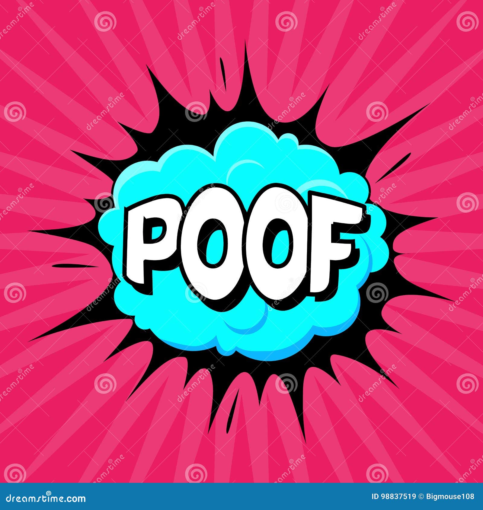 Comic Speach Bubble Effect Poof. Vector Stock Vector - Illustration of ...