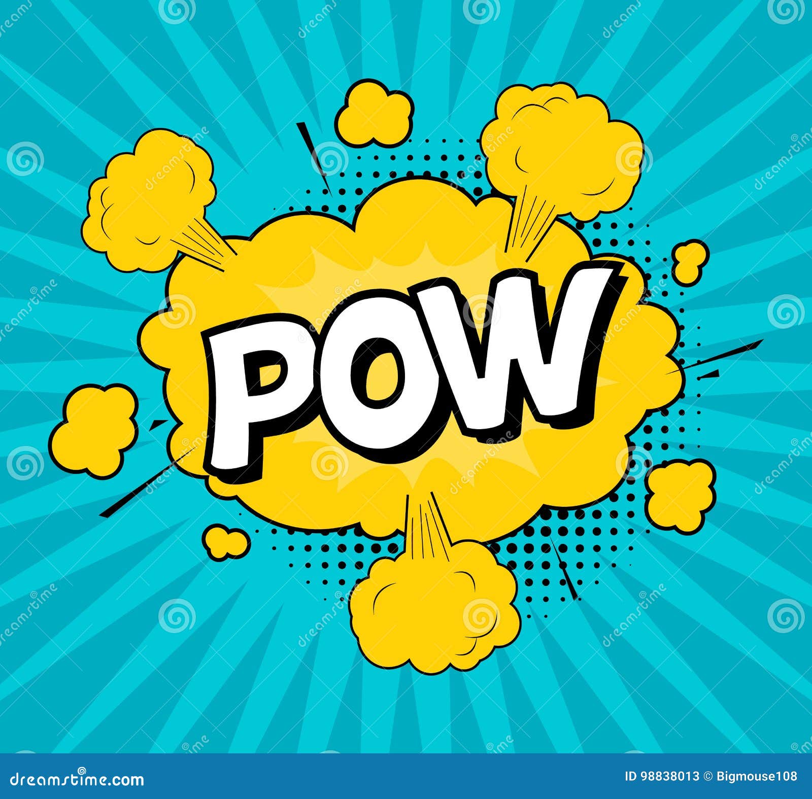 Comic Speach Bubble Effect Pow. Vector Stock Vector - Illustration of ...