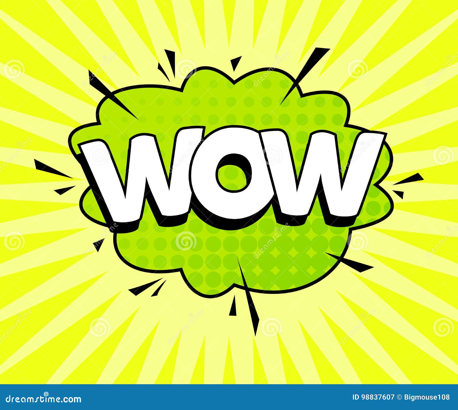 Comic Speach Bubble Effect Wow. Vector Stock Vector - Illustration of ...