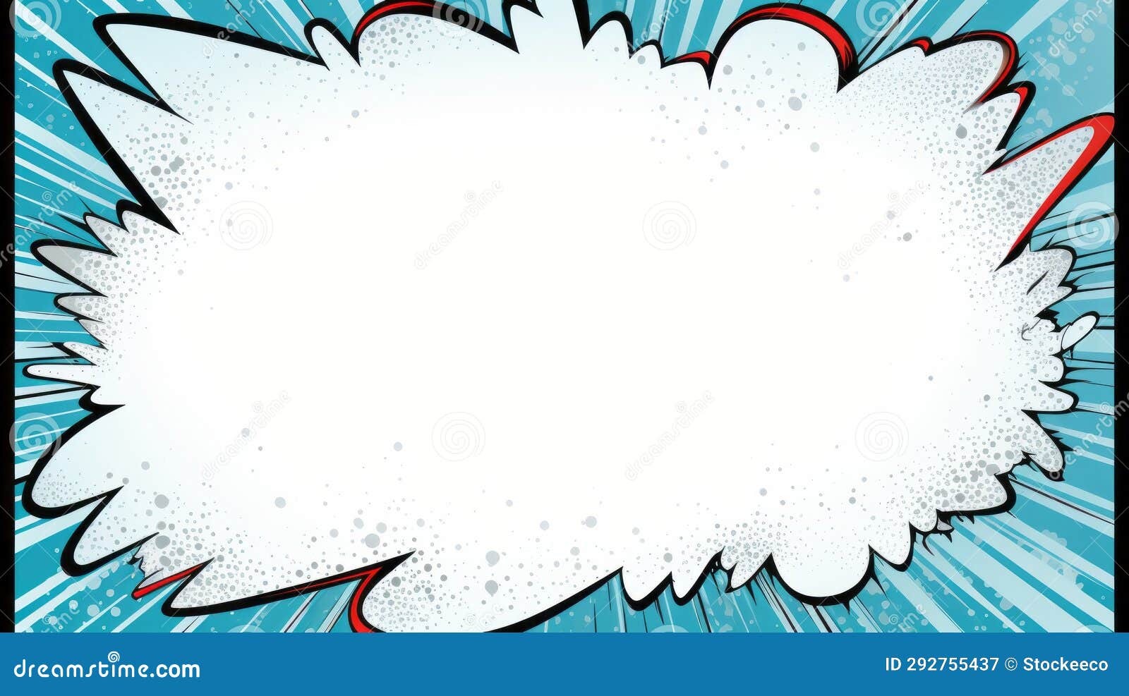 Comic Speech Bubble on Blue Background with Decorative Borders Stock ...