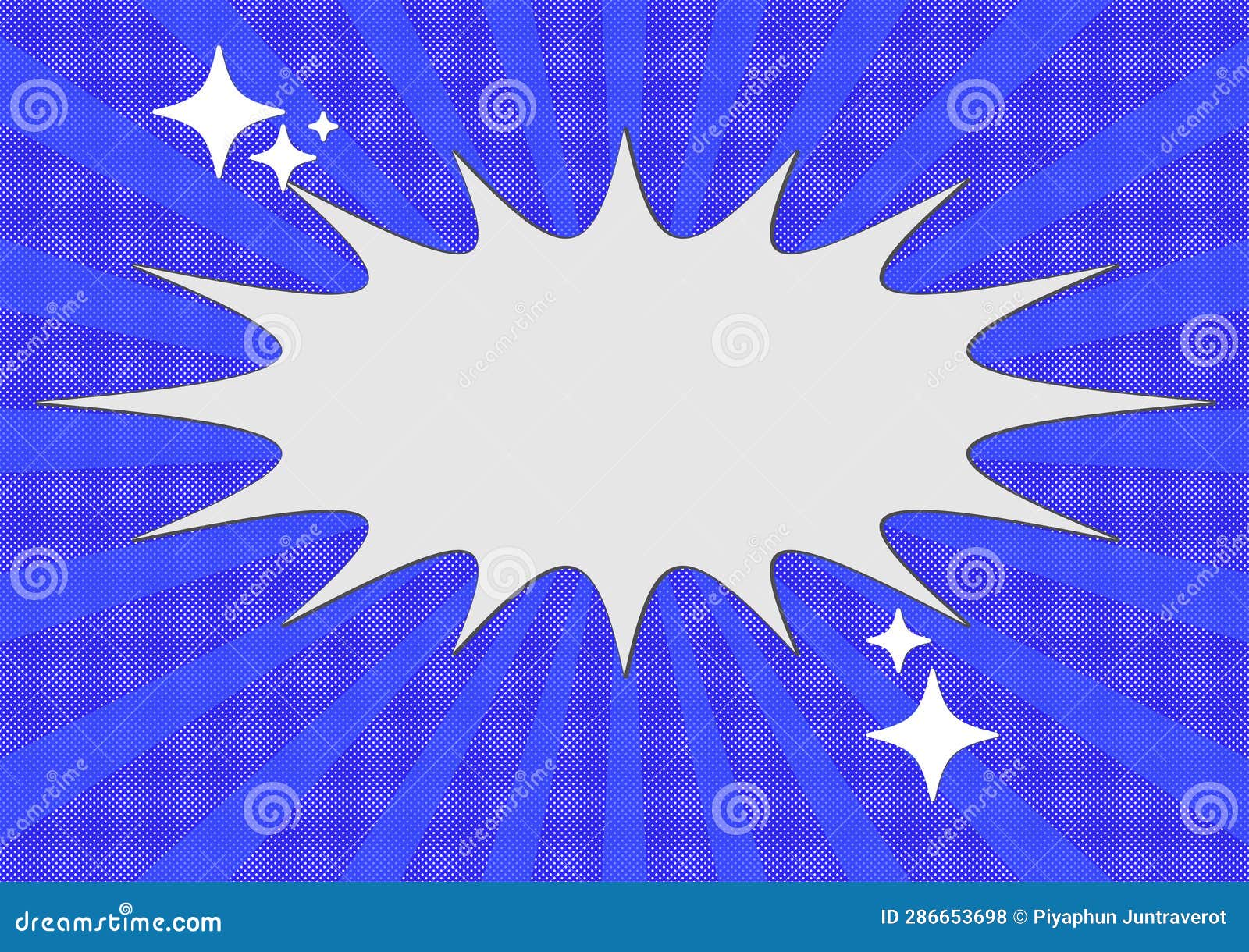 Comic Speech Bubble on Blue Background Pop Art Style Vector ...