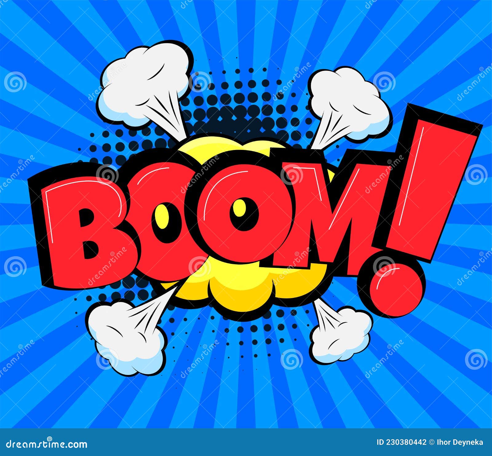 Comic Speech Bubble with BOOM Text. Cartoon Illustration in Retro Pop ...