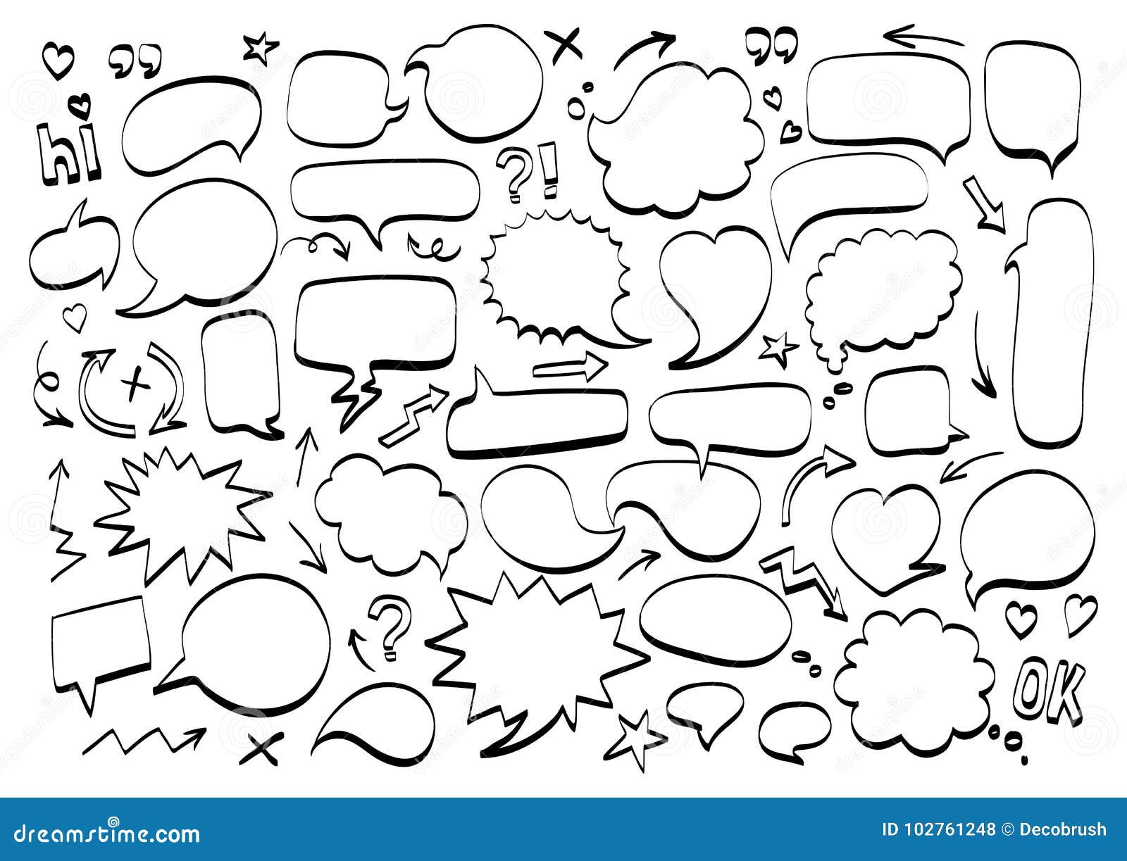 Comic Speech Bubbles. Cartoon Comics Talking And Thought Bubbles. Retro ...
