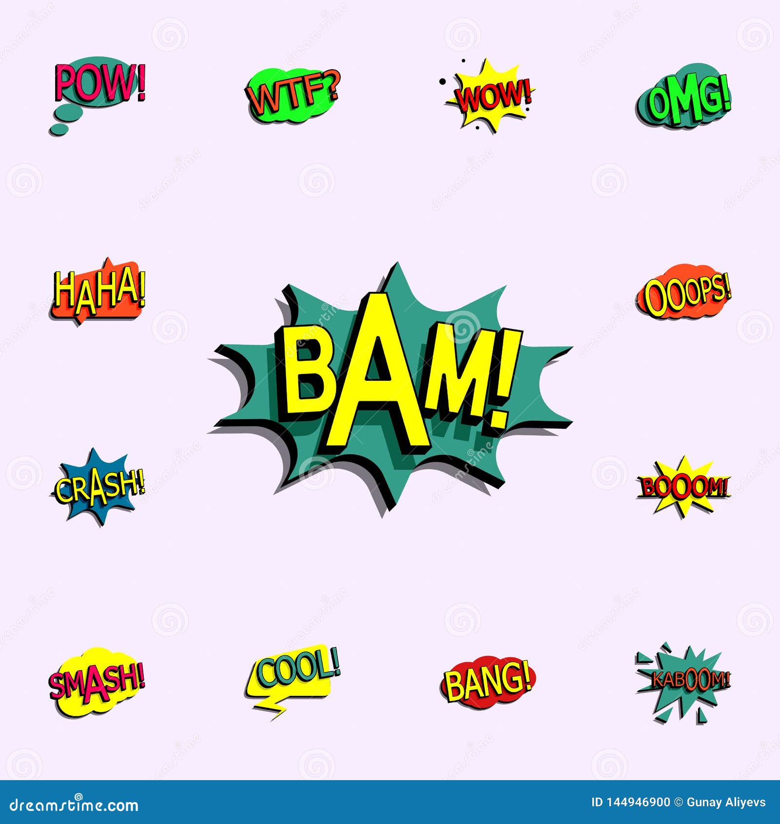Comic Speech Bubble with Expression Text Bam Icon. Comic Icons ... Comic Speech Bubble with Expression Text Bam Icon. Comic Icons ...