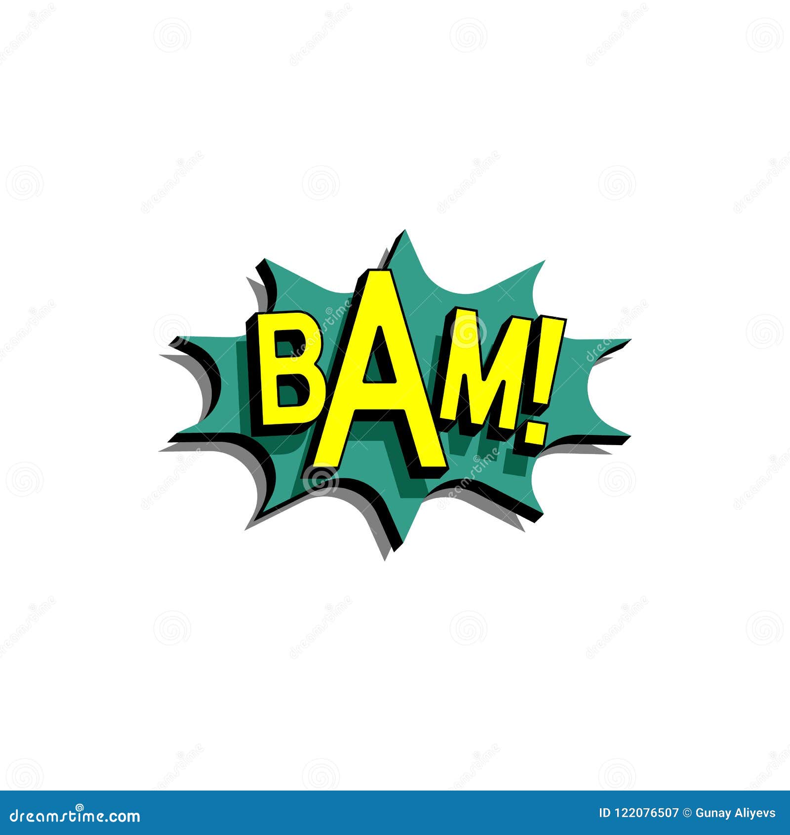 Comic Speech Bubble with Expression Text Bam. Vector Bright Dynamic ...
