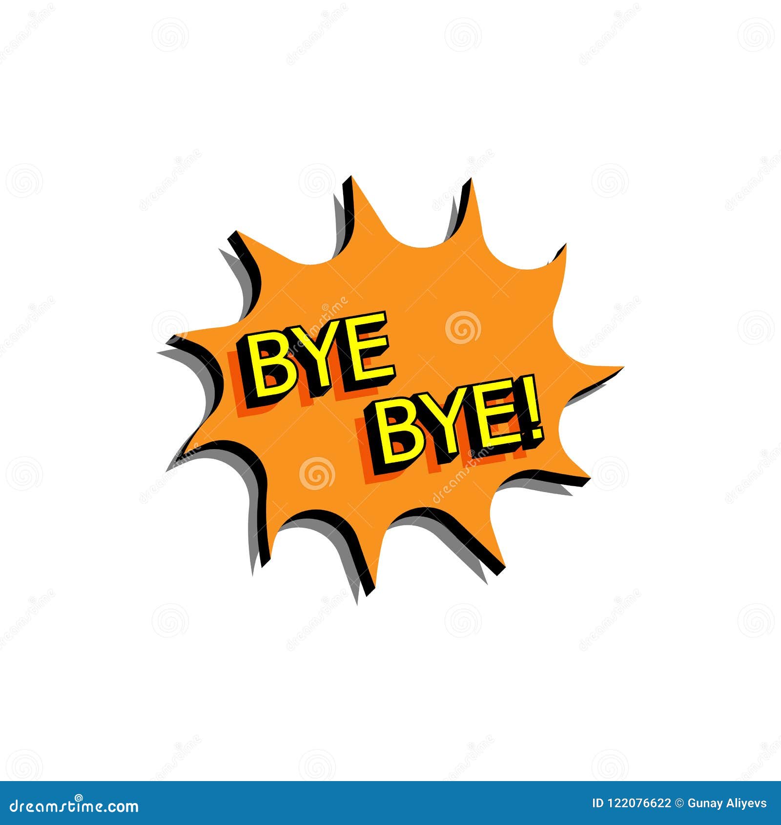 Comic Speech Bubble with Expression Text Bye Bye. Vector Bright Dynamic ...