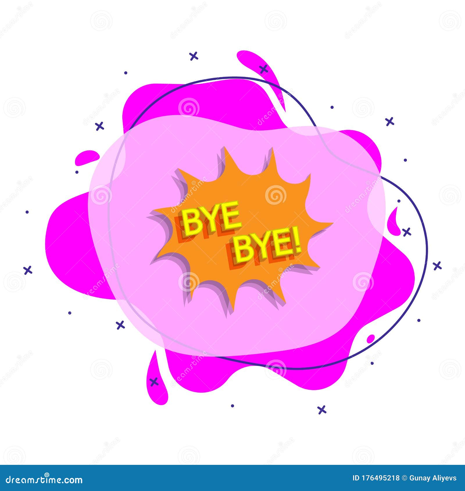 Comic Speech Bubble with Expression Text Bye Bye Liquid Bacdge Icon ...
