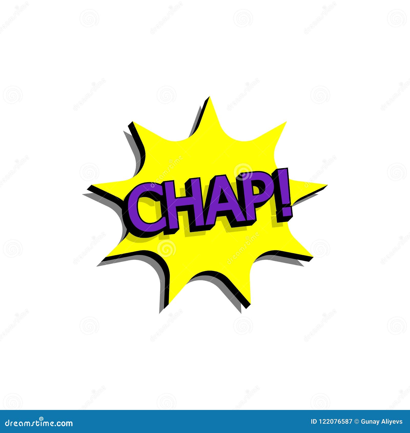 Comic Speech Bubble with Expression Text Chap. Vector Bright Dynamic ...