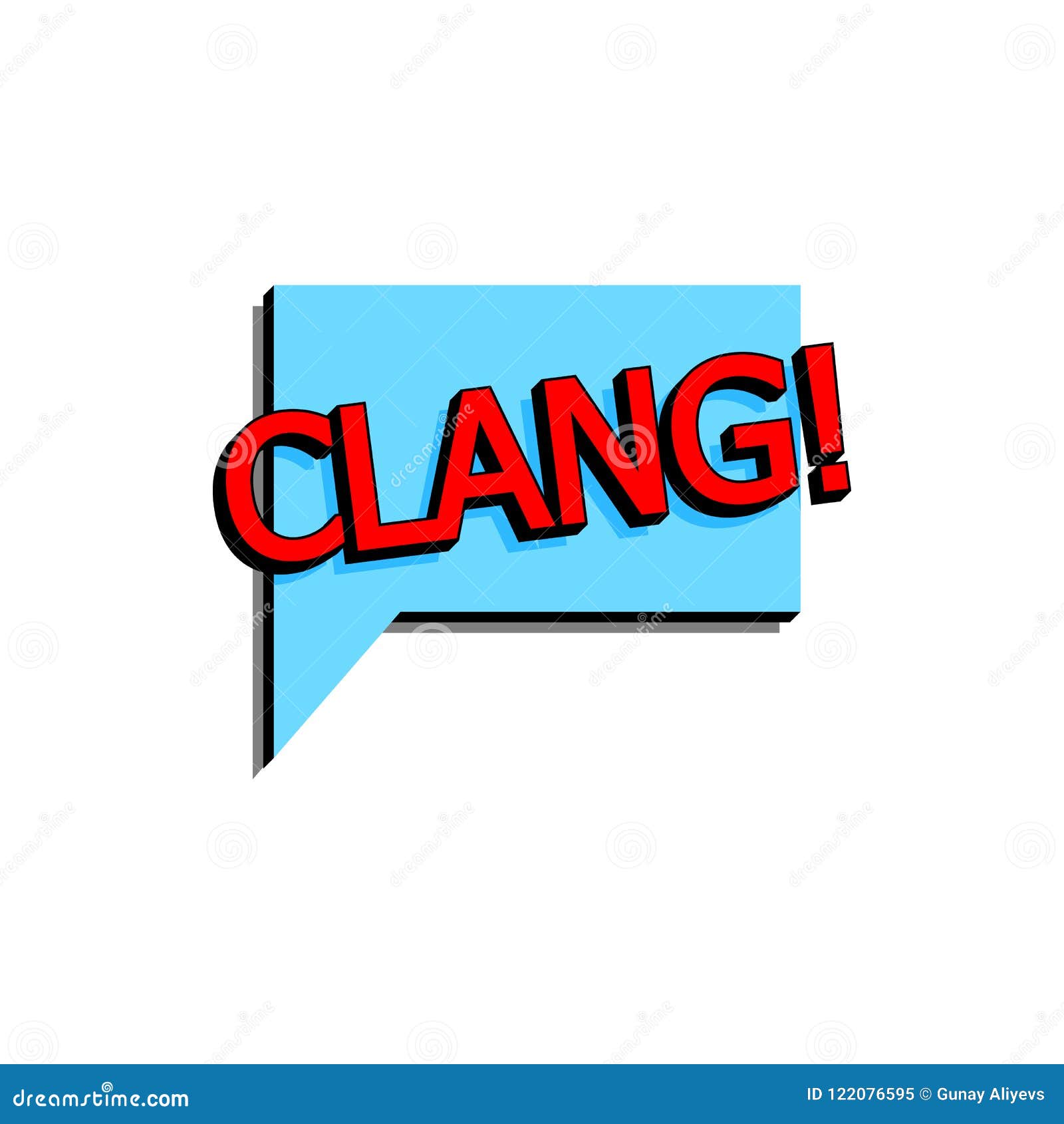 CLANG Comic Speech 3d Text Style Effect High Resolution Cartoon Vector ...