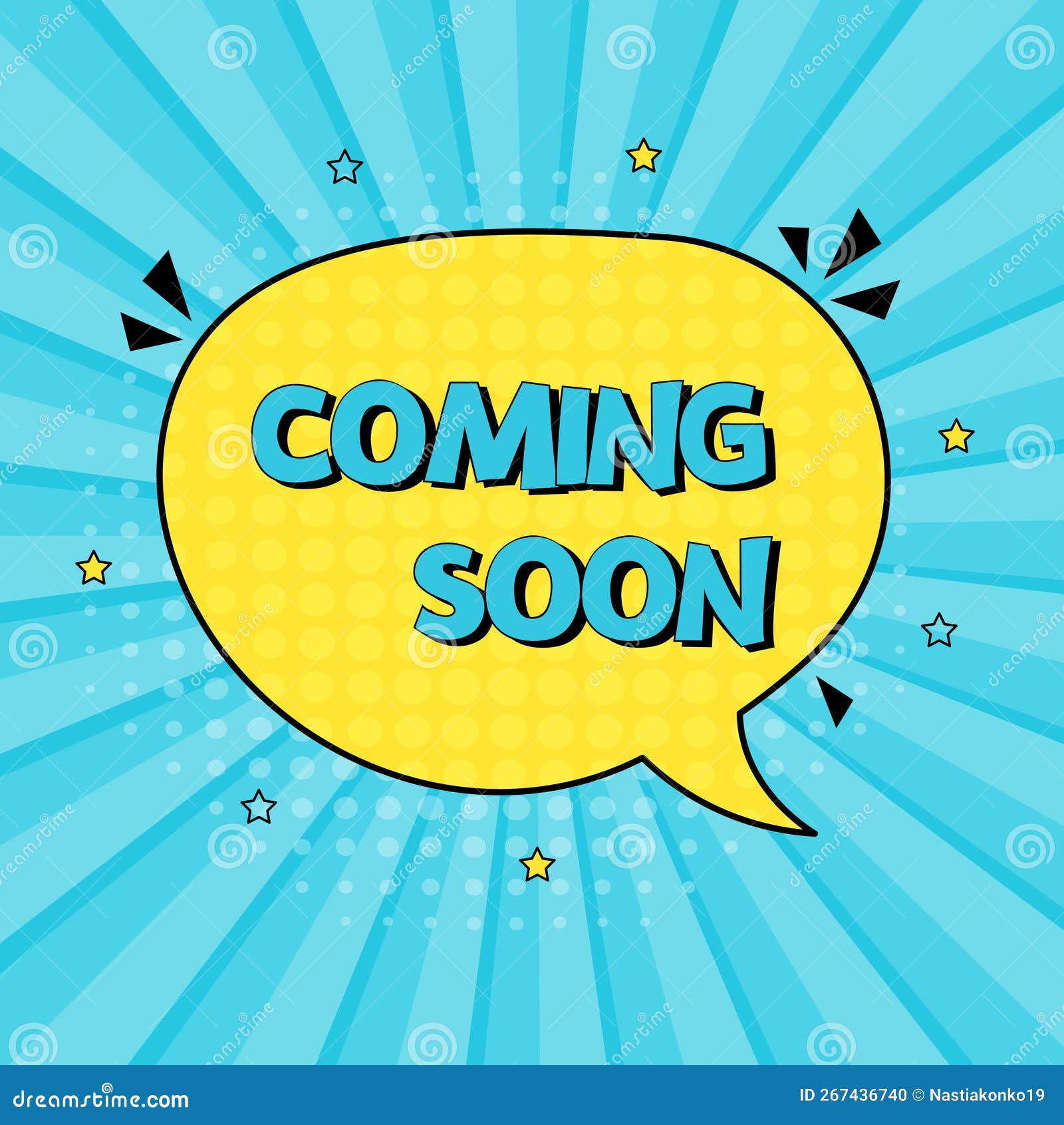 Comic Speech Bubble with Expression Text Coming Soon. Vector Bright ...