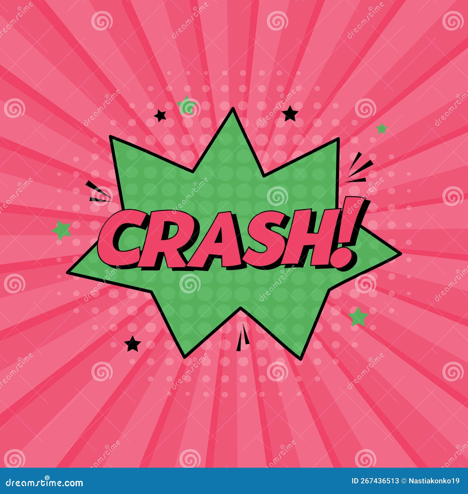 Comic Speech Bubble with Expression Text Crash. Vector Bright Dynamic ...