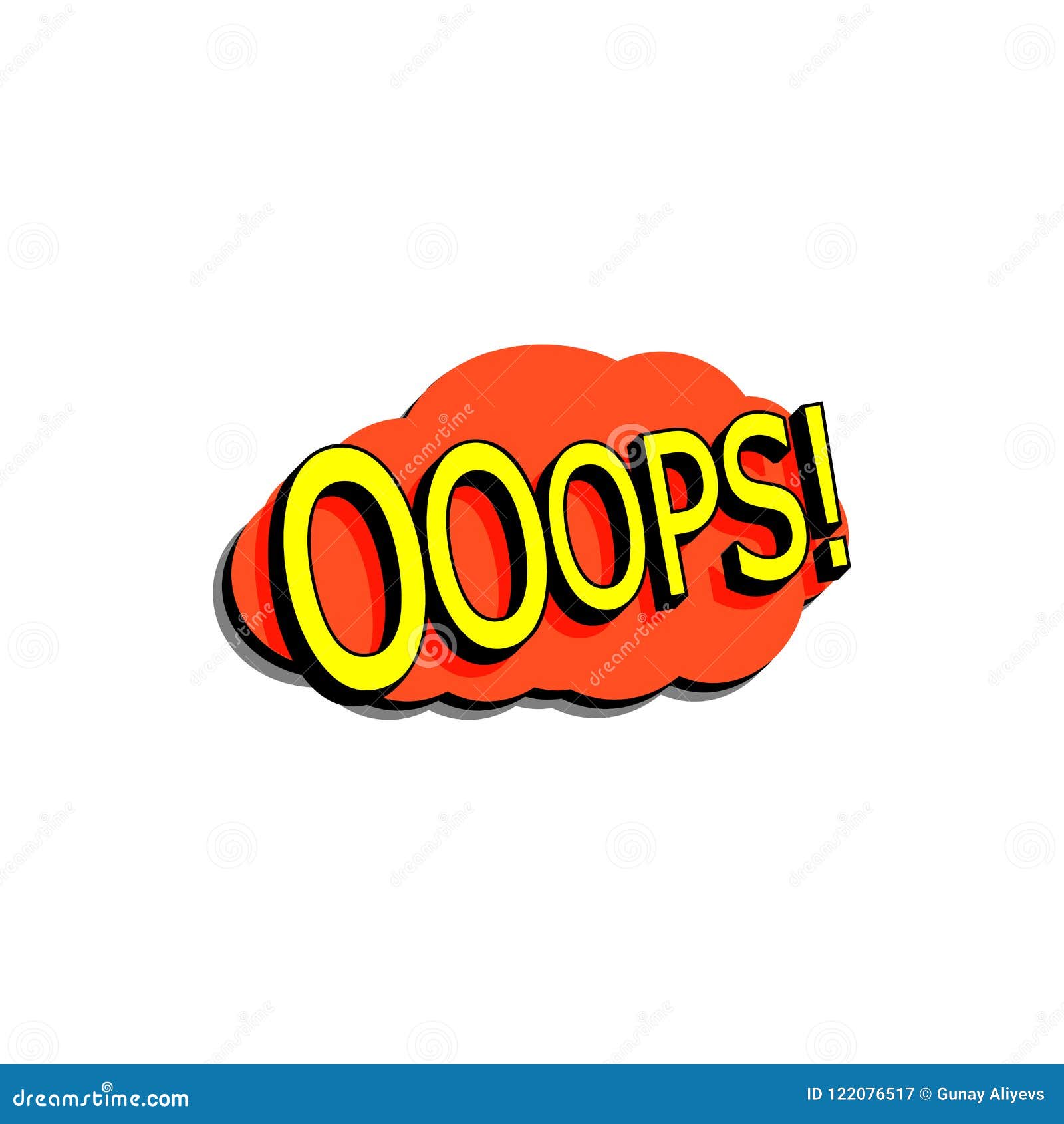 Bright OOOPS Comic Text Bubble In Pop Art Retro Style. Hand Drawn OOPS ...