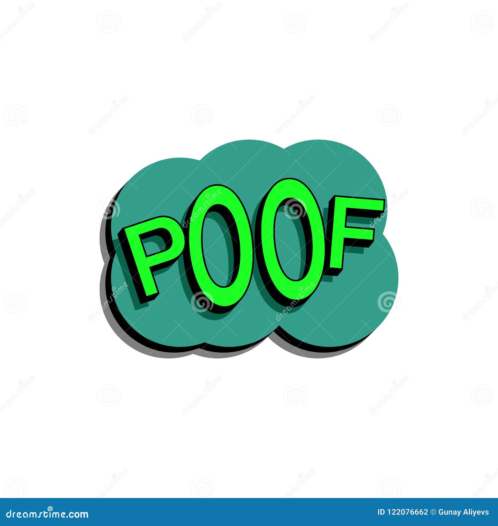Comic Speech Bubble with Expression Text Poof. Vector Bright Dynamic ...