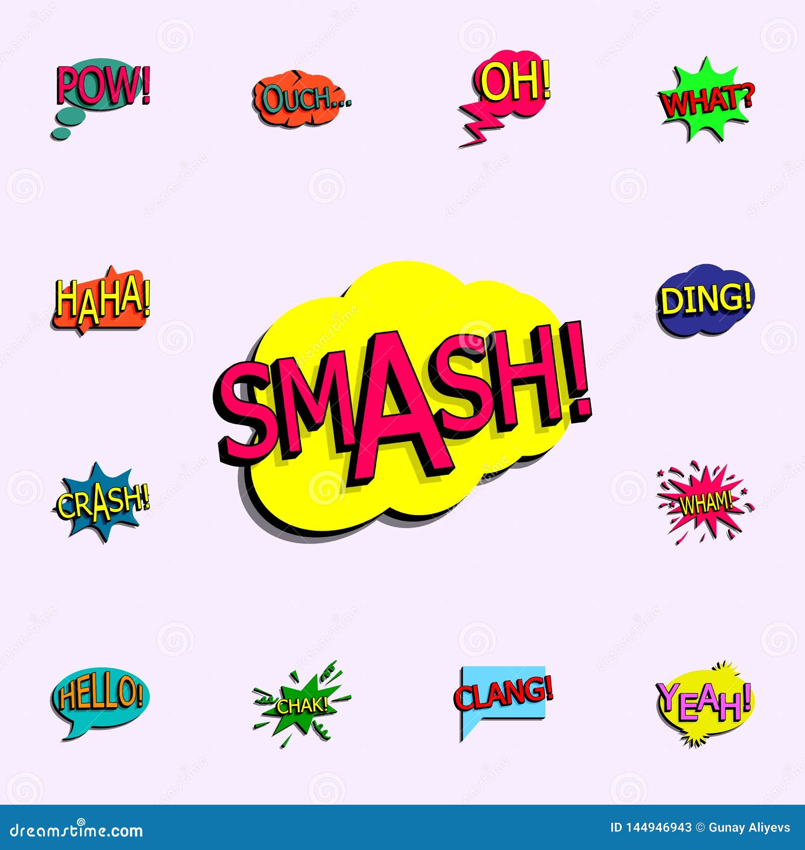 Comic Speech Bubble with Expression Text Smash Icon. Comic Icons ...
