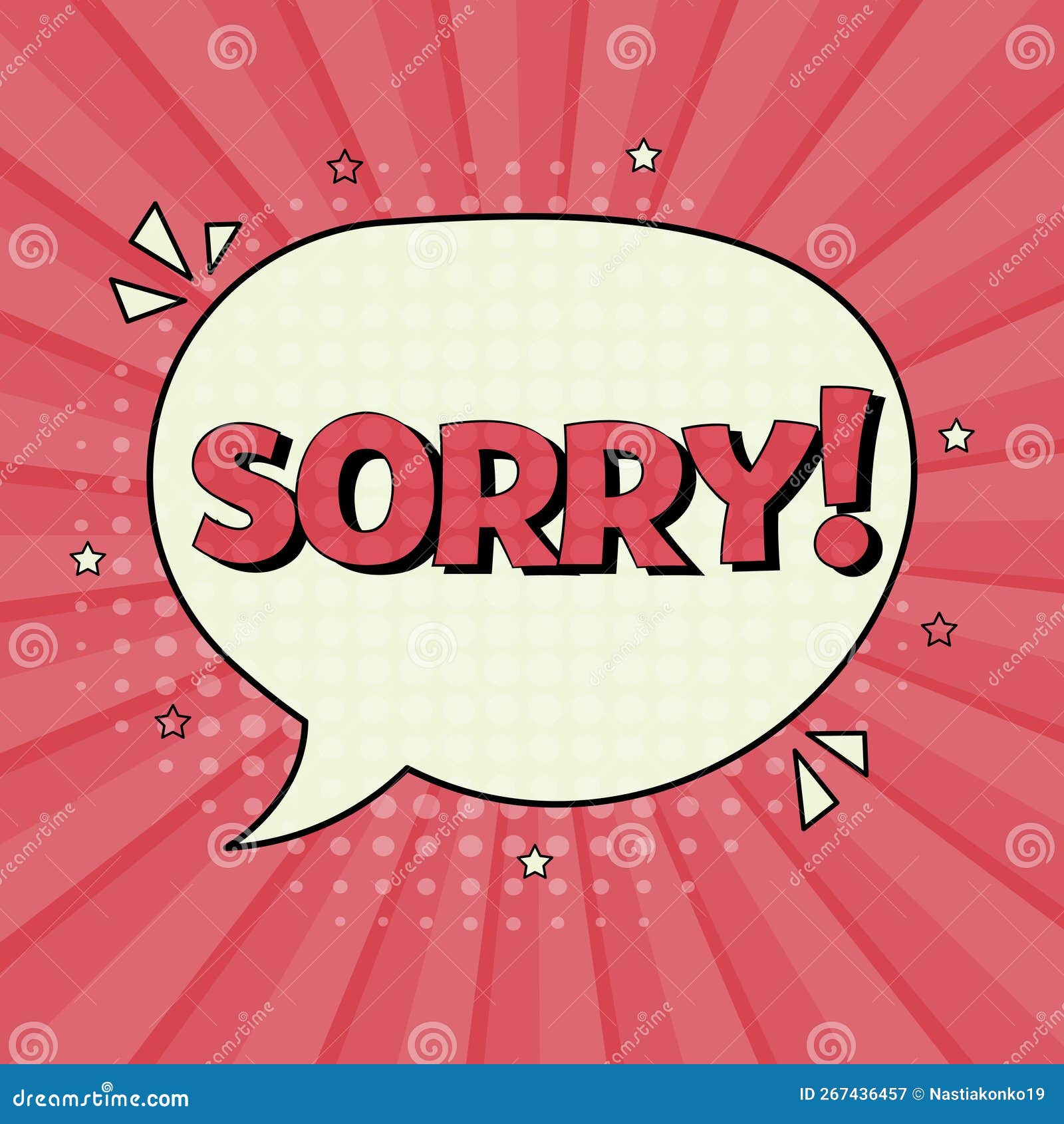 Comic Speech Bubble with Expression Text Sorry. Vector Bright Dynamic ...