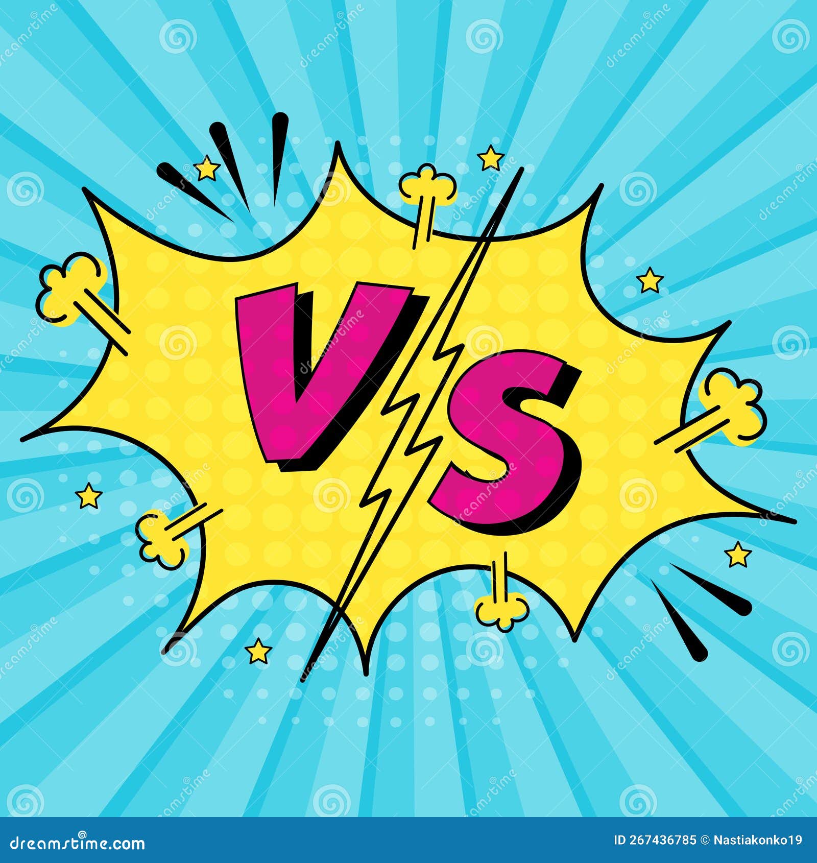 Comic Speech Bubble with Expression Text Vs. Vector Bright Dynamic ...