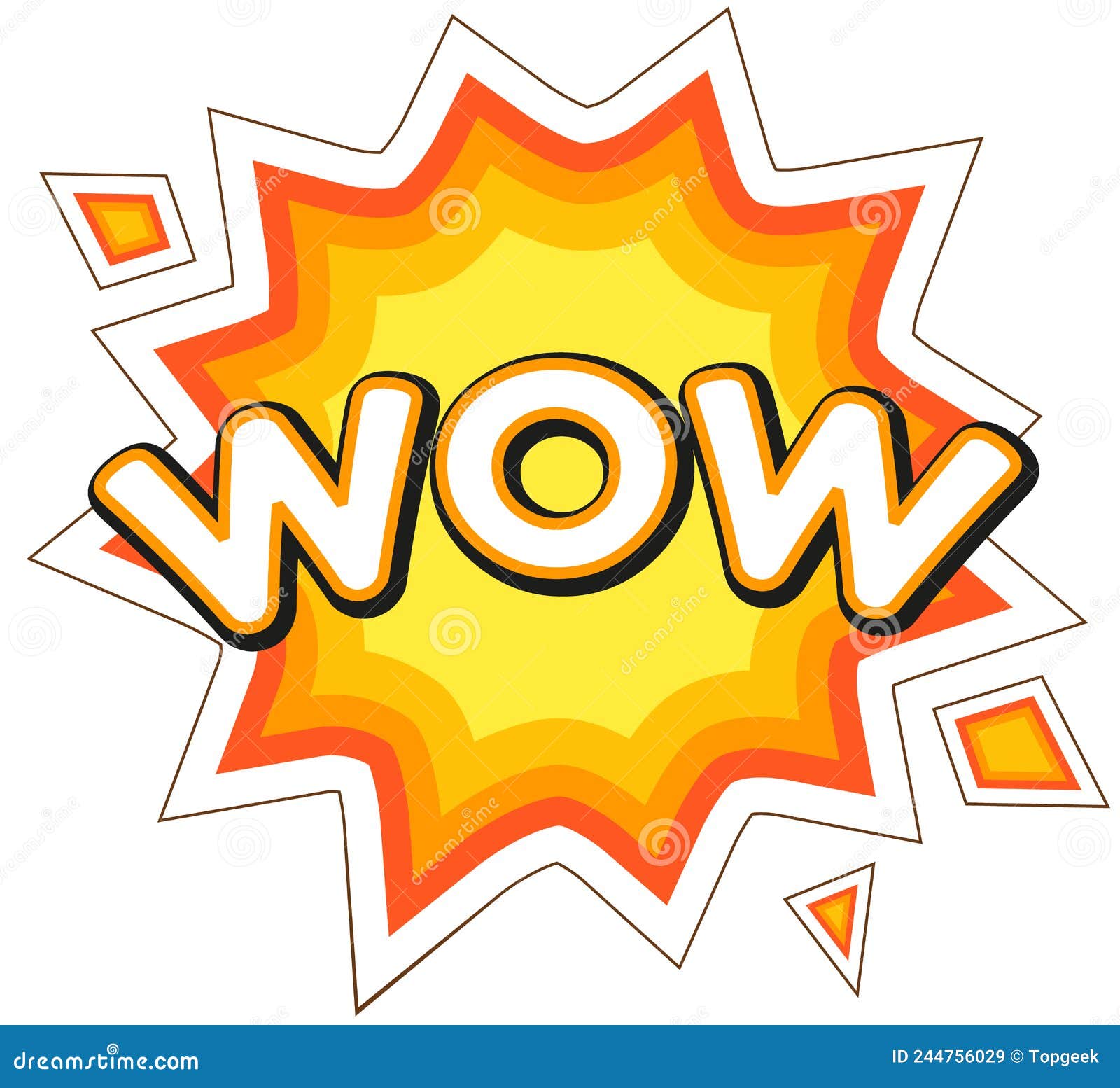 Comic Speech Bubble with Expression Text WOW. Conversation Astonishment ...