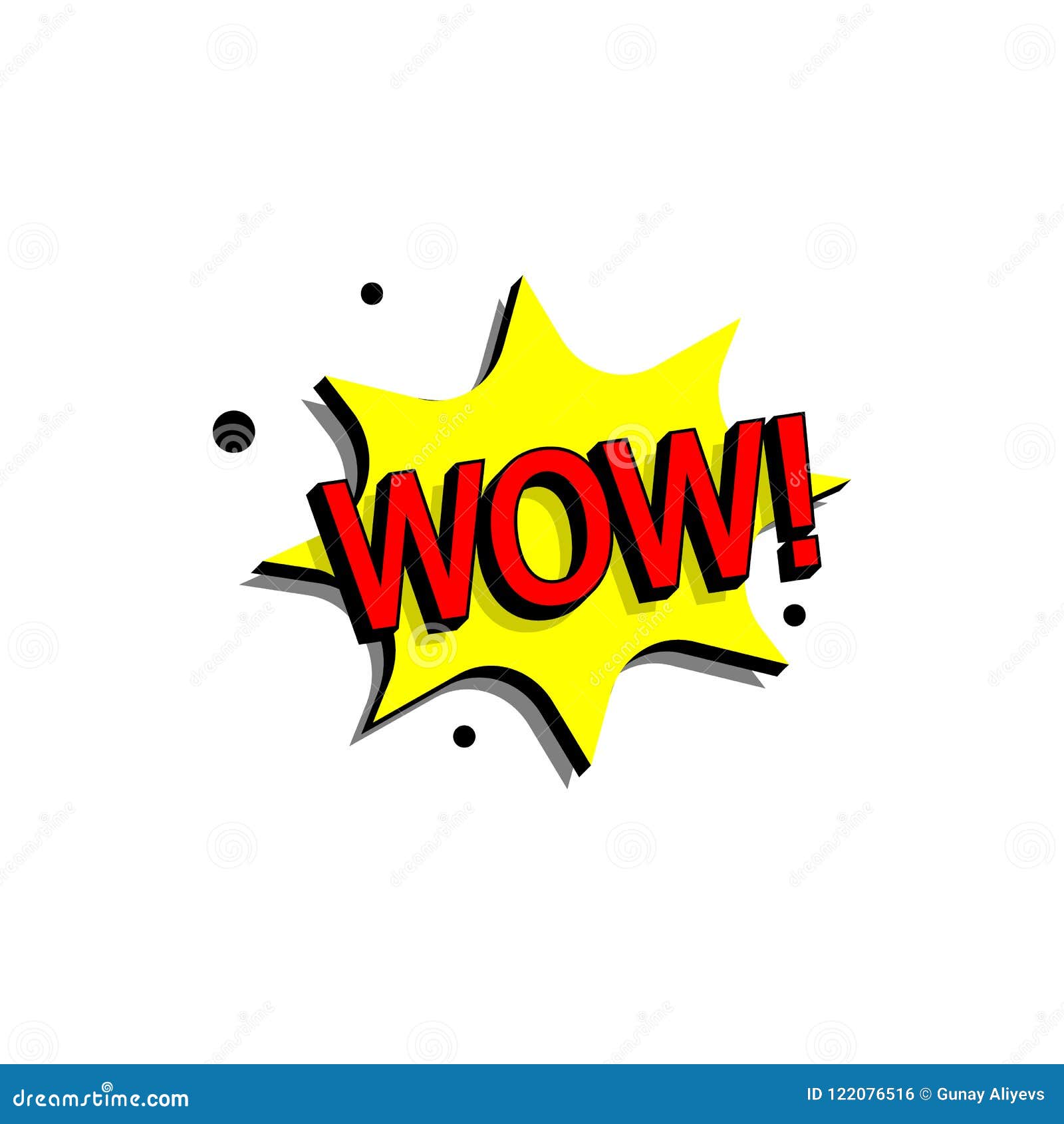 Comic Speech Bubble With Expression Text Wow Vector Bright Dynamic Cartoon Illustration In