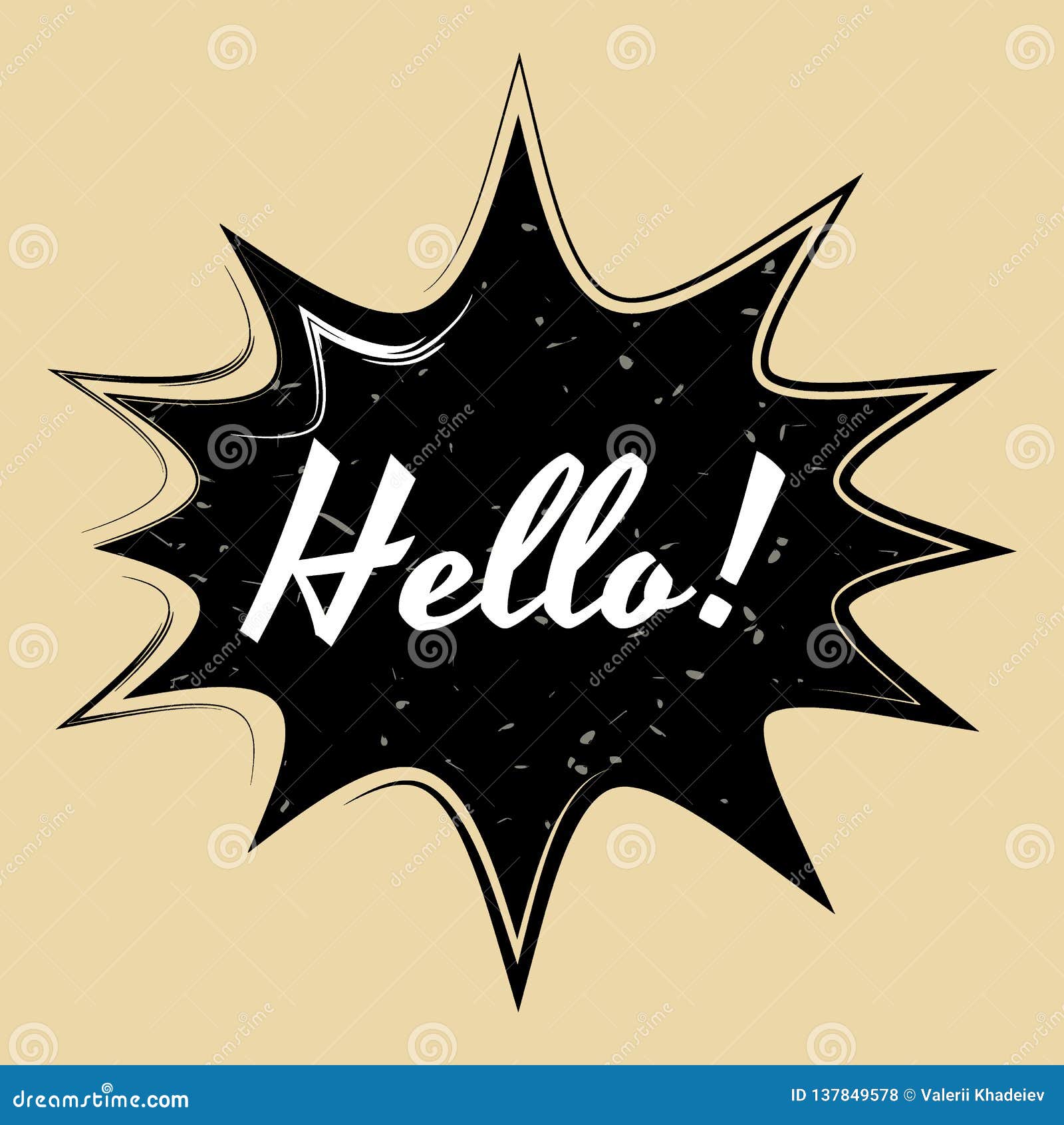 Comic Speech Bubble Hello in Pop Art Style. Creative Comics Book, Retro ...