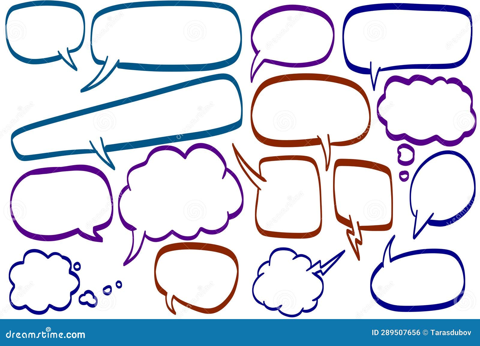 Comic Speech Bubble Illustration. Set of Dialog Cloud Stock Vector ...