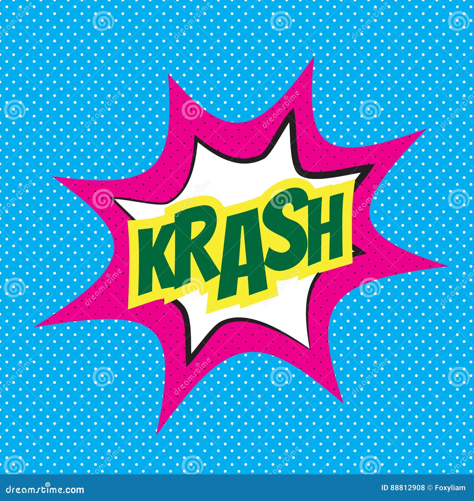 Comic speech bubble, krash stock vector. Illustration of artwork - 88812908