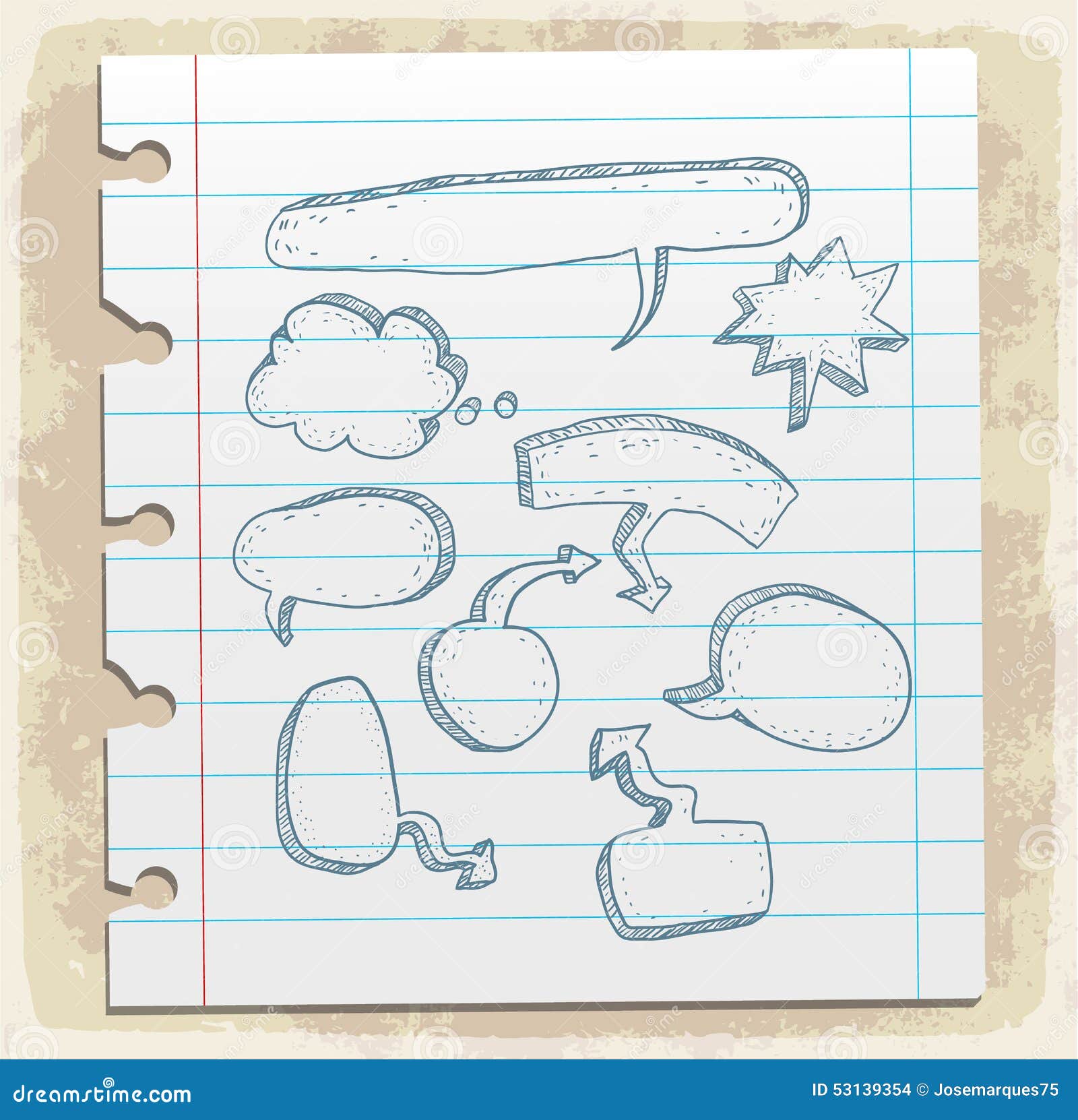 Comic Speech Bubble on Paper Note, Vector Illustration Stock Vector ...