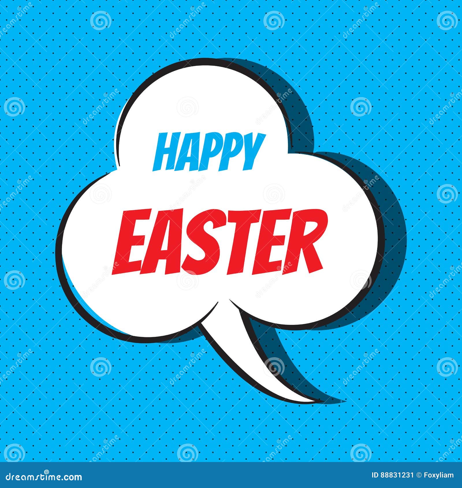 Comic Speech Bubble with Phrase Happy Easter Stock Vector ...