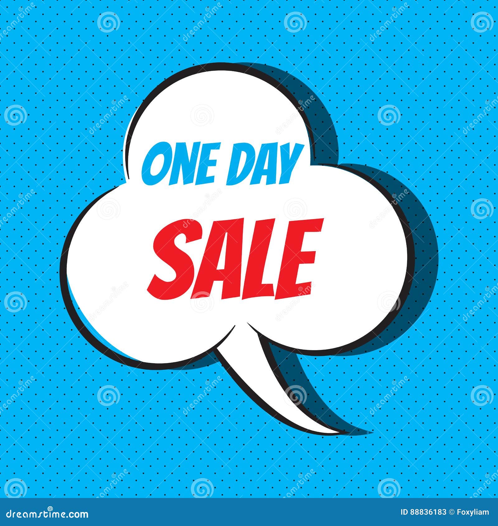 Comic Speech Bubble with Phrase One Day Sale Stock Vector ...